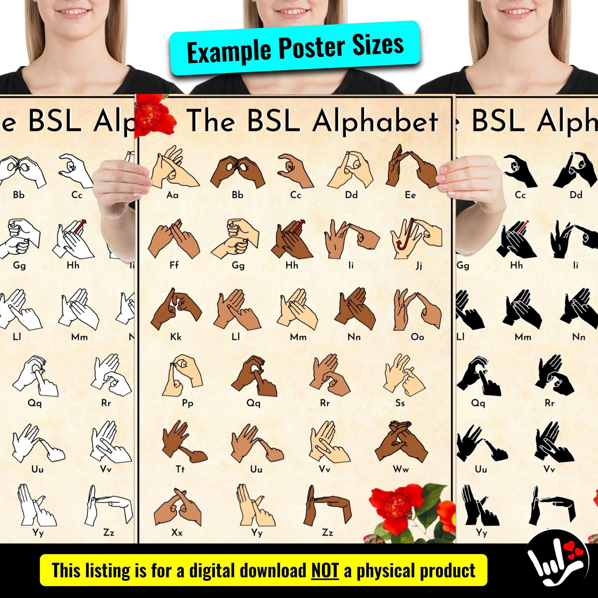 BSL Alphabet British Sign Language ABC Reference Charts, 53% OFF
