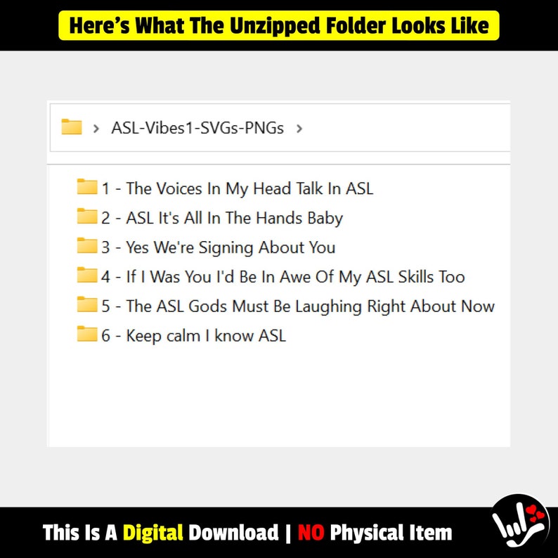 ASL Sign Language SVG Bundle • ASL Vibes #1 • Svg Png • Cut Files ...