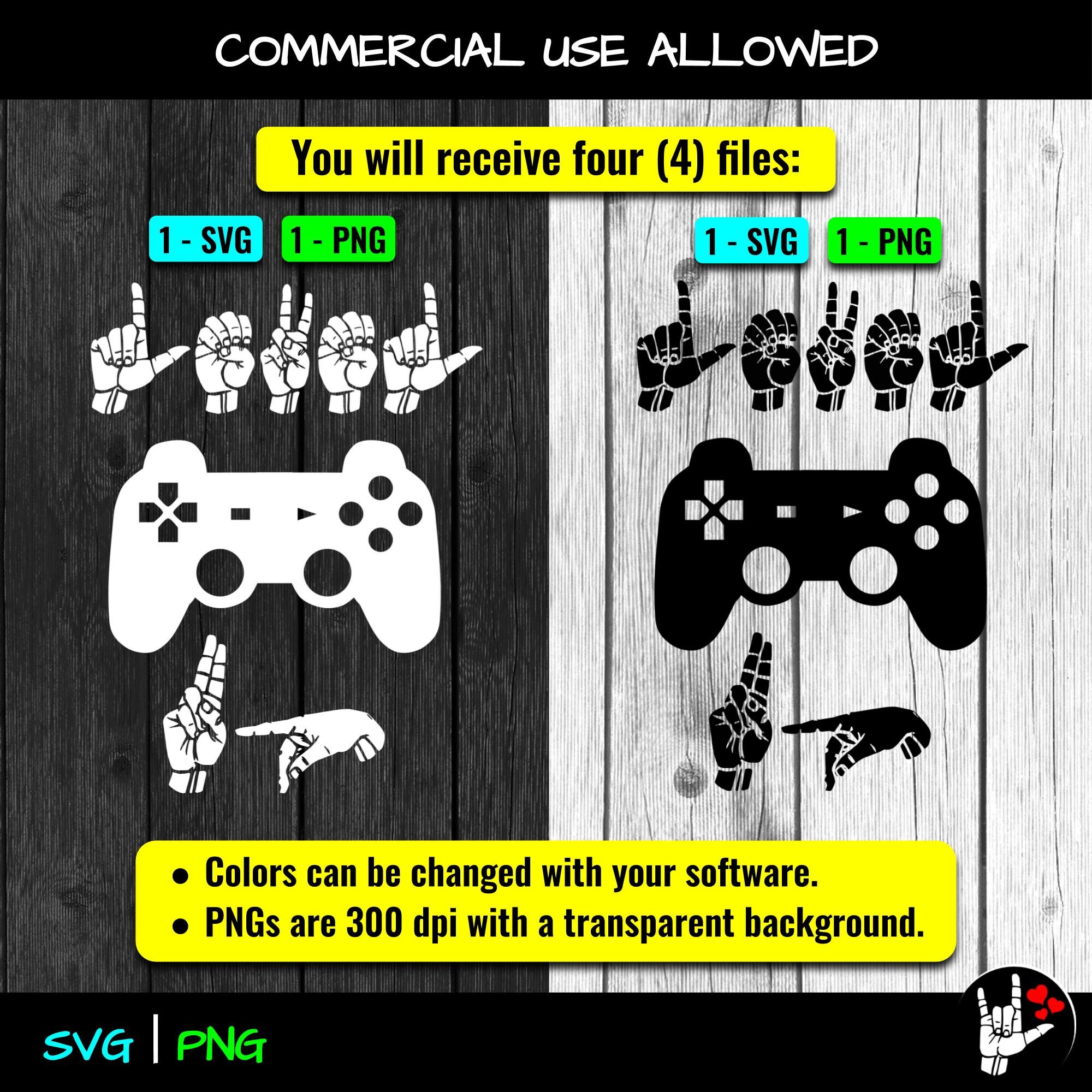 ASL SVG Level up Game Controller Sign Language Svg Cut Files Printable ...