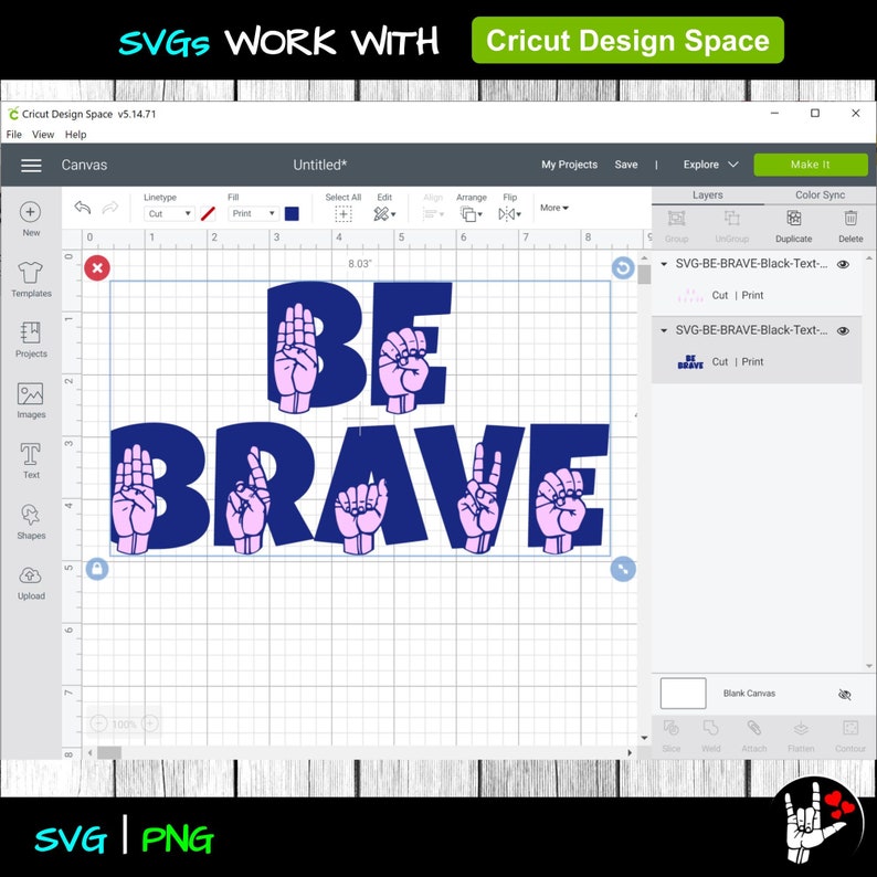 ASL SVG Be Brave Sign Language Svg PNG Asl Png Hand - Etsy