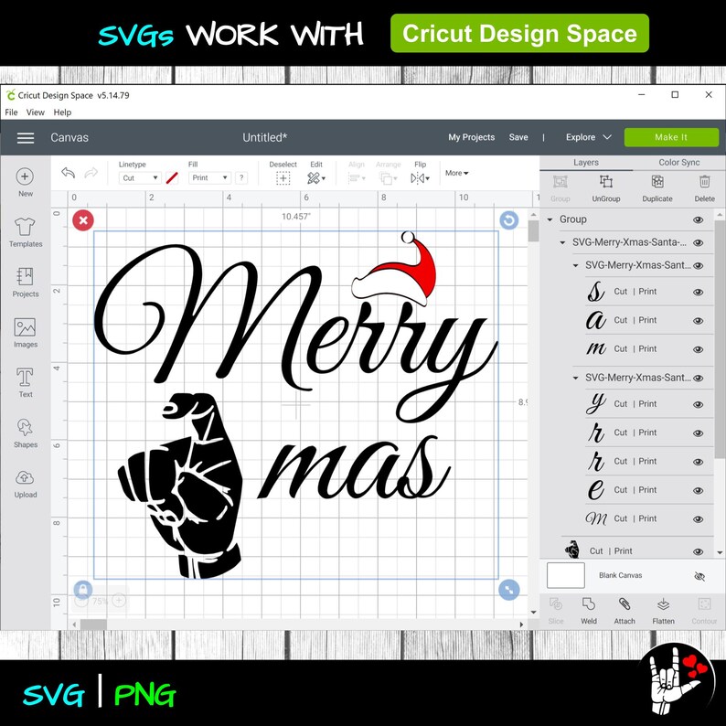 ASL SVG Merry Xmas Christmas Santa Sign Language Svg Cut - Etsy