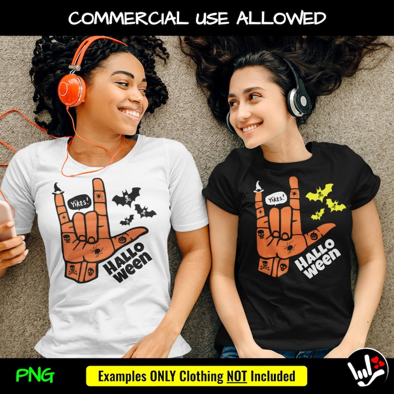 ASL Ily PNG Halloween Yikes Sign Language Png Clipart - Etsy