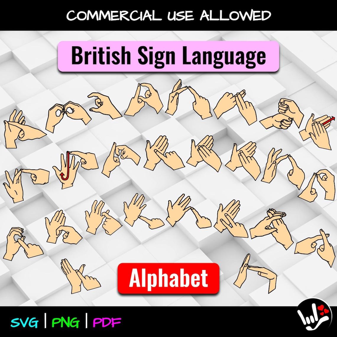 BSL Sign Language Alphabet SVG Bundle BSL Alphabet British - Etsy UK