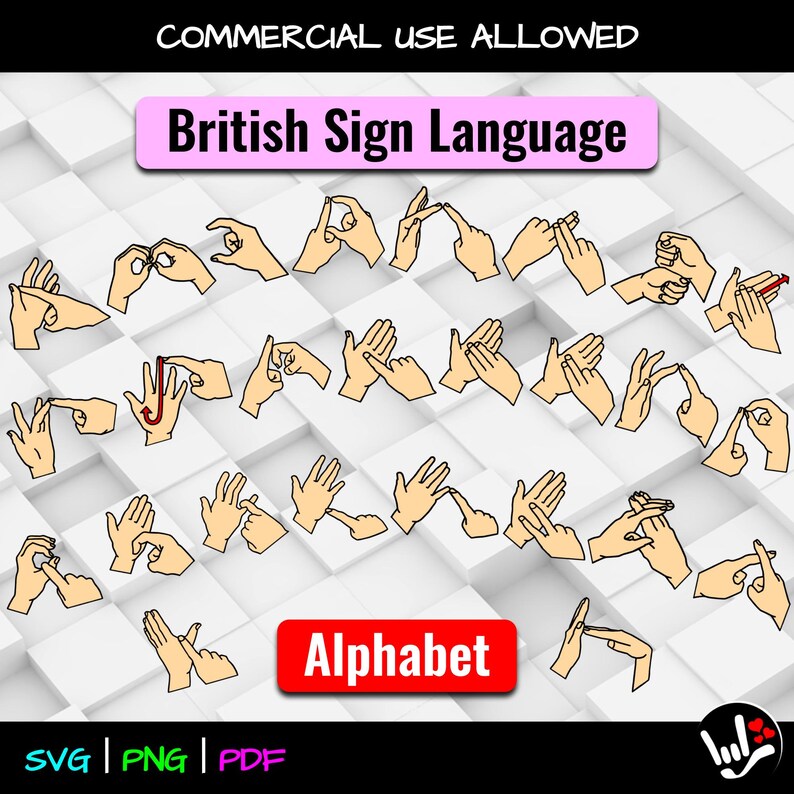 BSL Sign Language Alphabet SVG Bundle BSL Alphabet British - Etsy