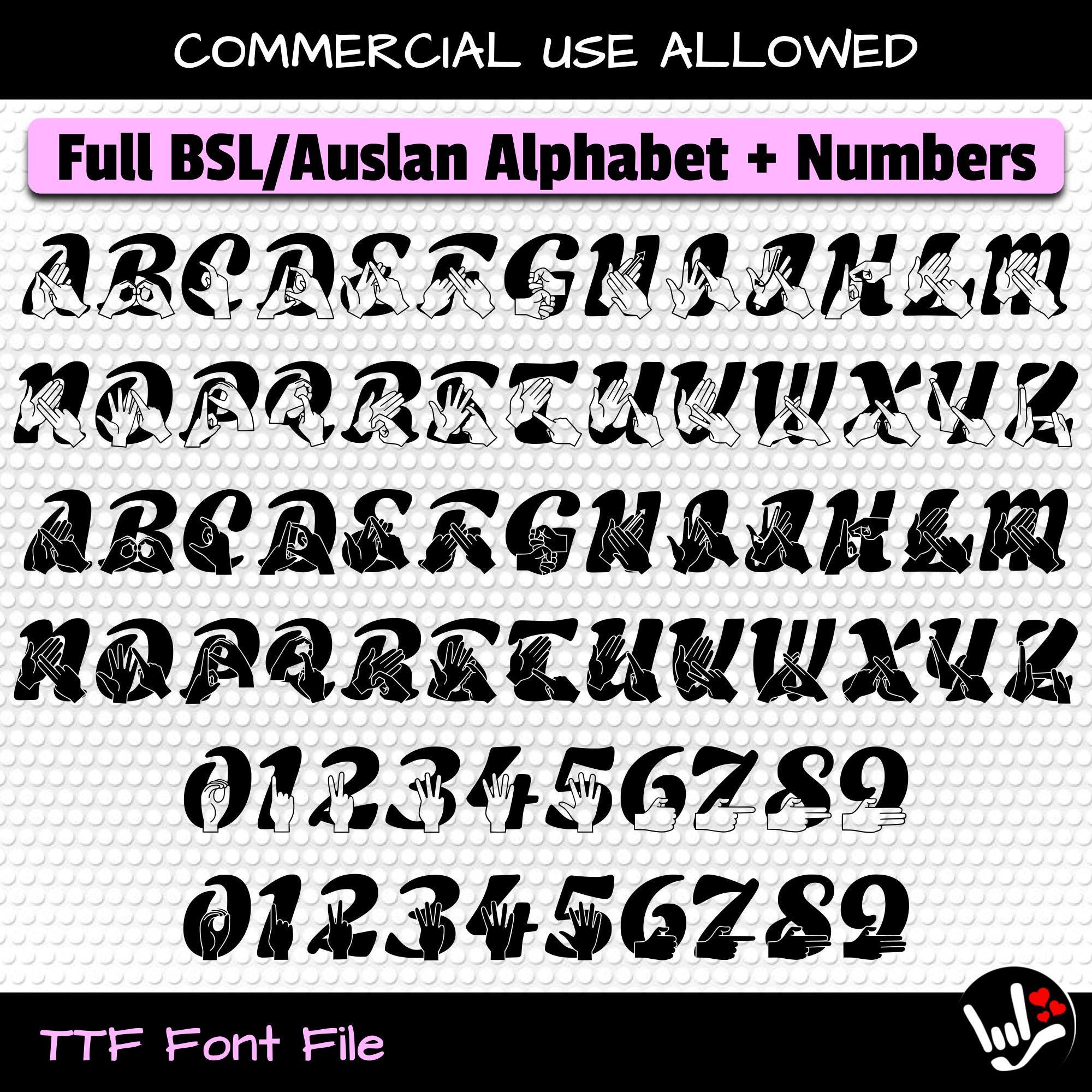 BSL Font TTF File • British Sign Language, Auslan - Etsy