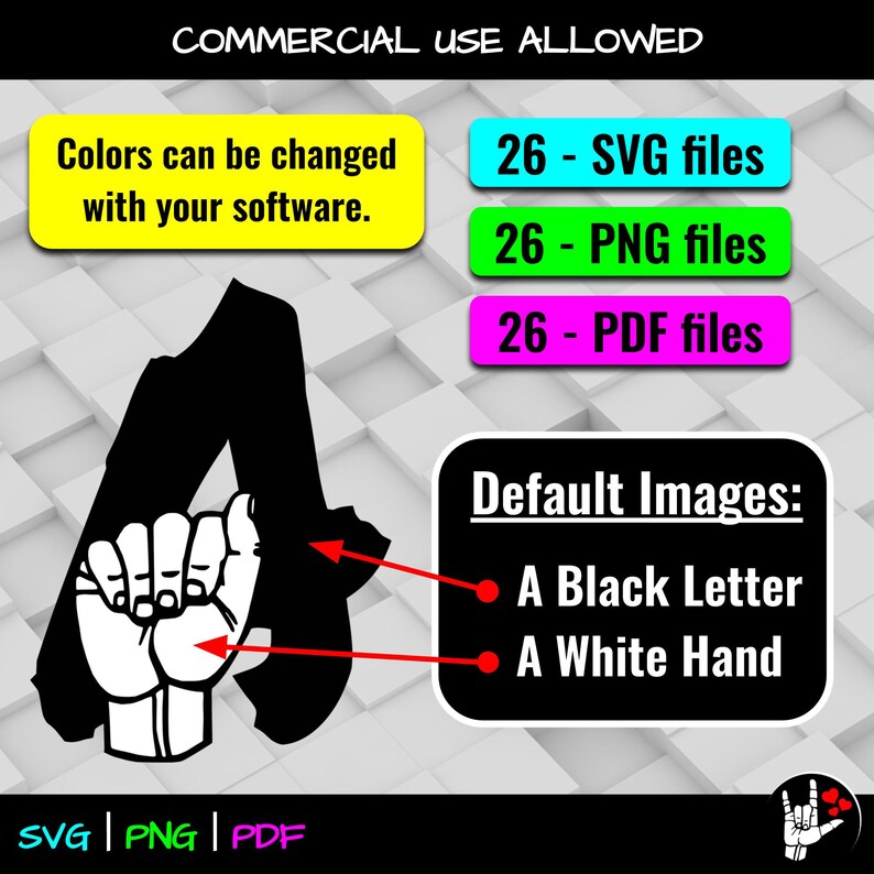 ASL SVG Sign Language Alphabet SVG American Sign Language - Etsy