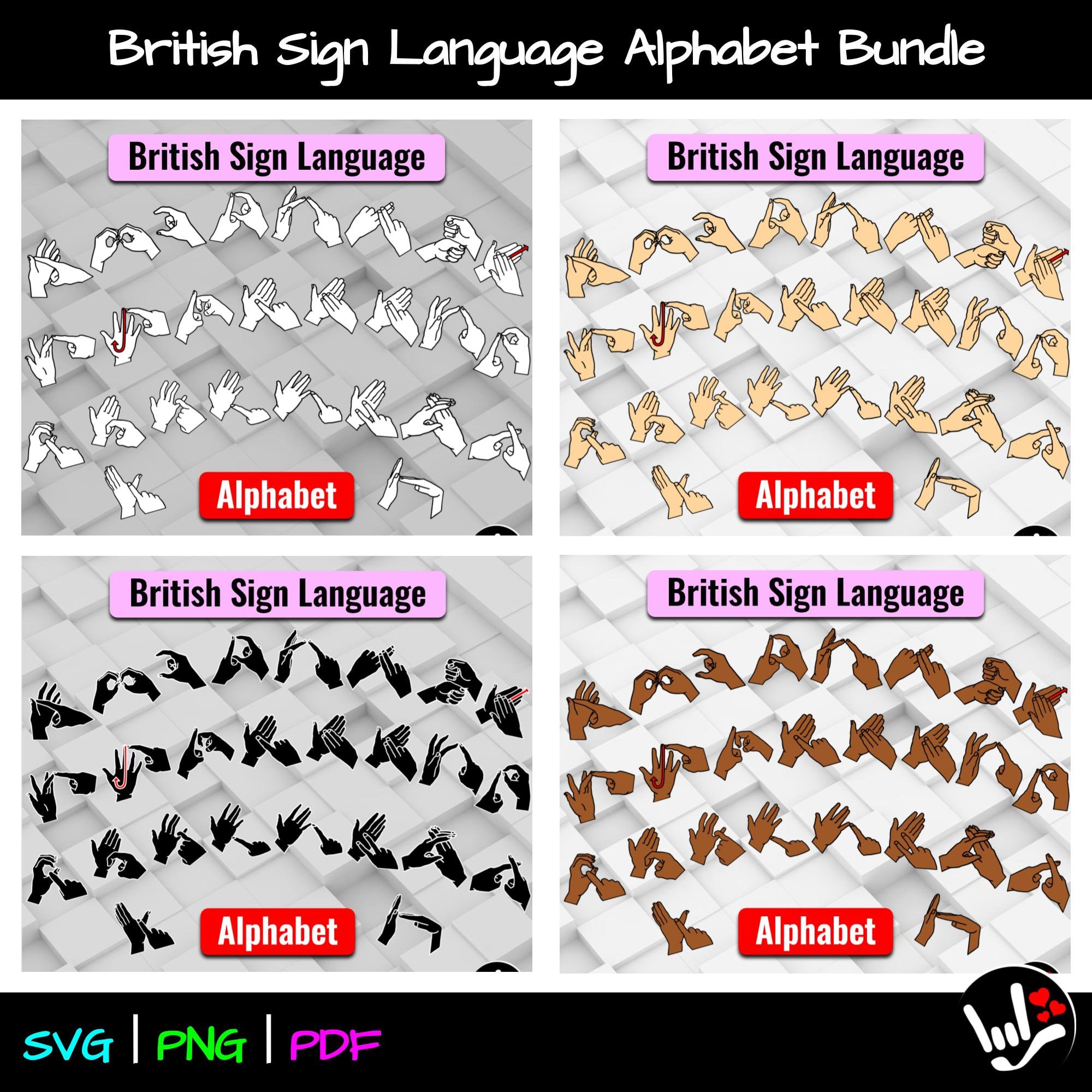 BSL Sign Language Alphabet SVG Bundle BSL Alphabet British Sign ...
