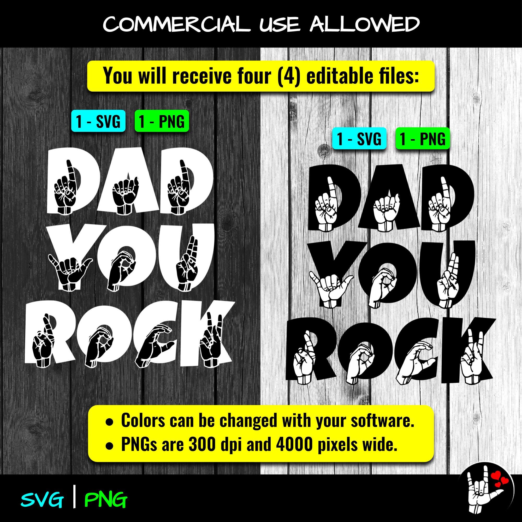 ASL SVG Dad You Rock Sign Language Svg PNG Design Asl Png - Etsy