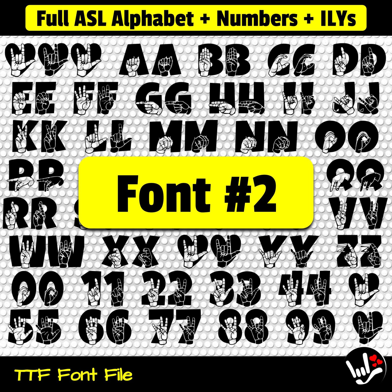 ASL Font Bundle TTF Files 5 Unique Fonts Included 2 Versions of Each ...