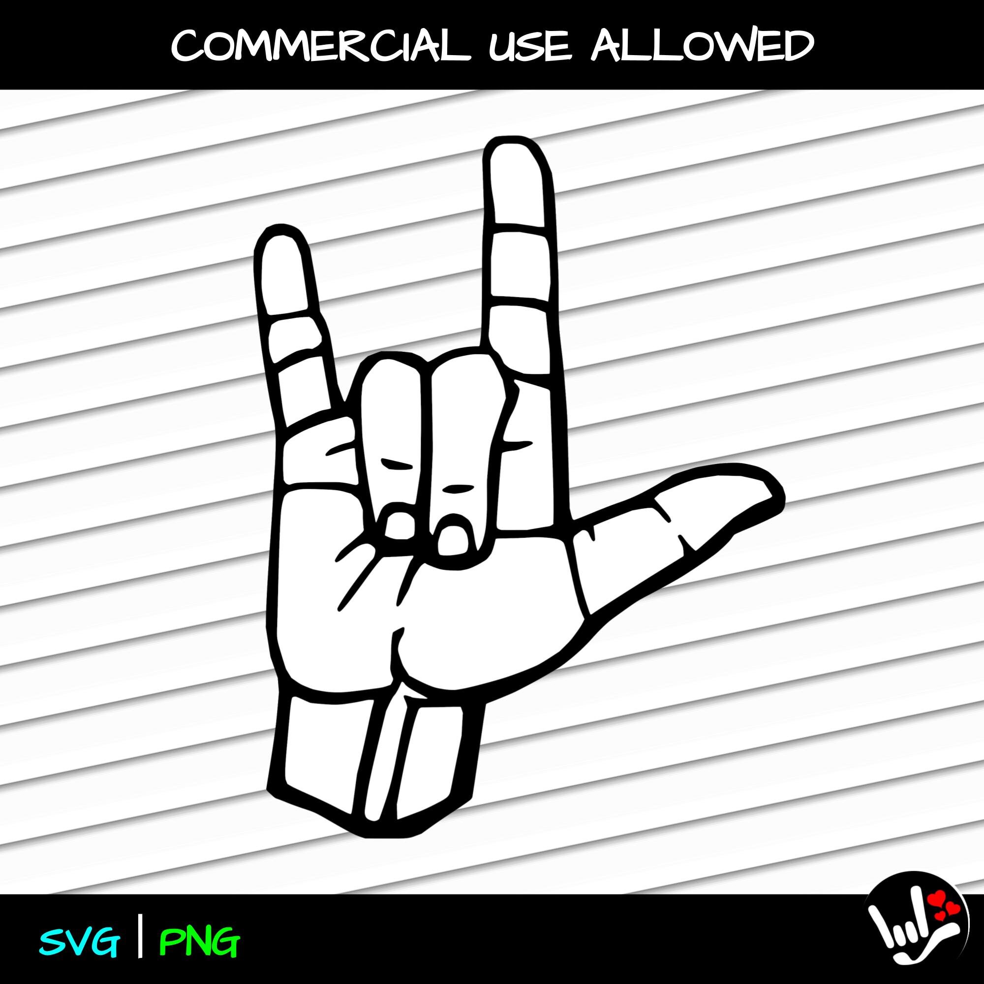 ASL SVG Sign Language I Love You ILY Black & White I Love - Etsy