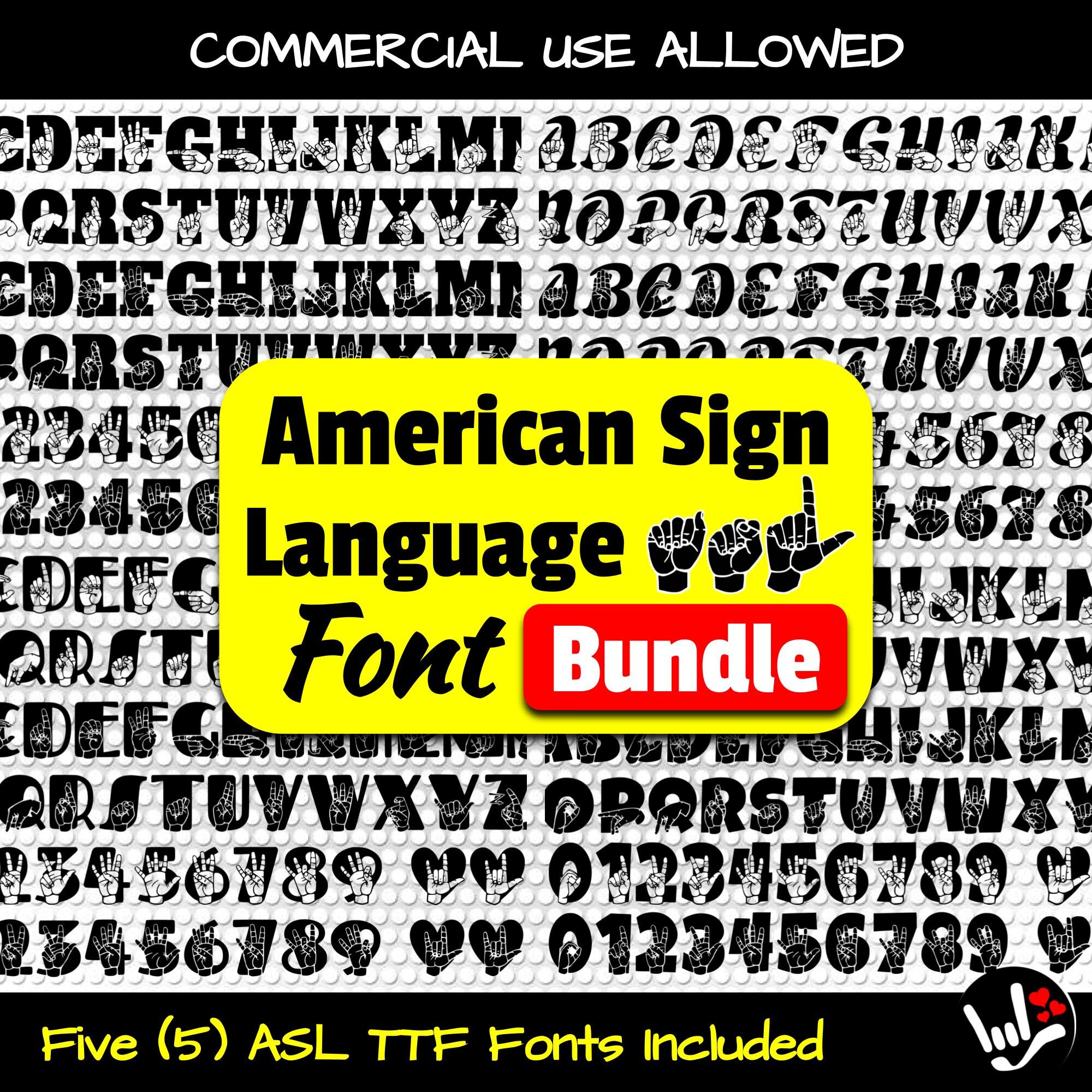 ASL Font Bundle TTF Files 5 Unique Fonts Included 2 - Etsy Canada