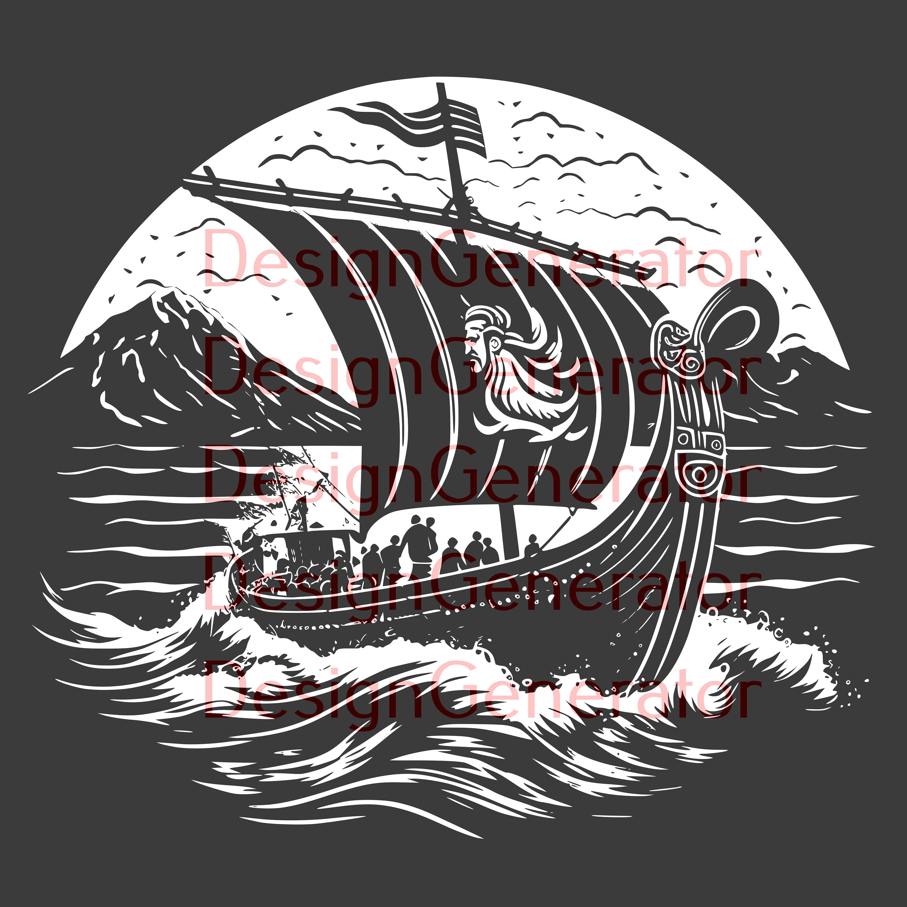 12 Viking Ship SVG and PNG Bundle – Norse Drakkar Longship Digital ...