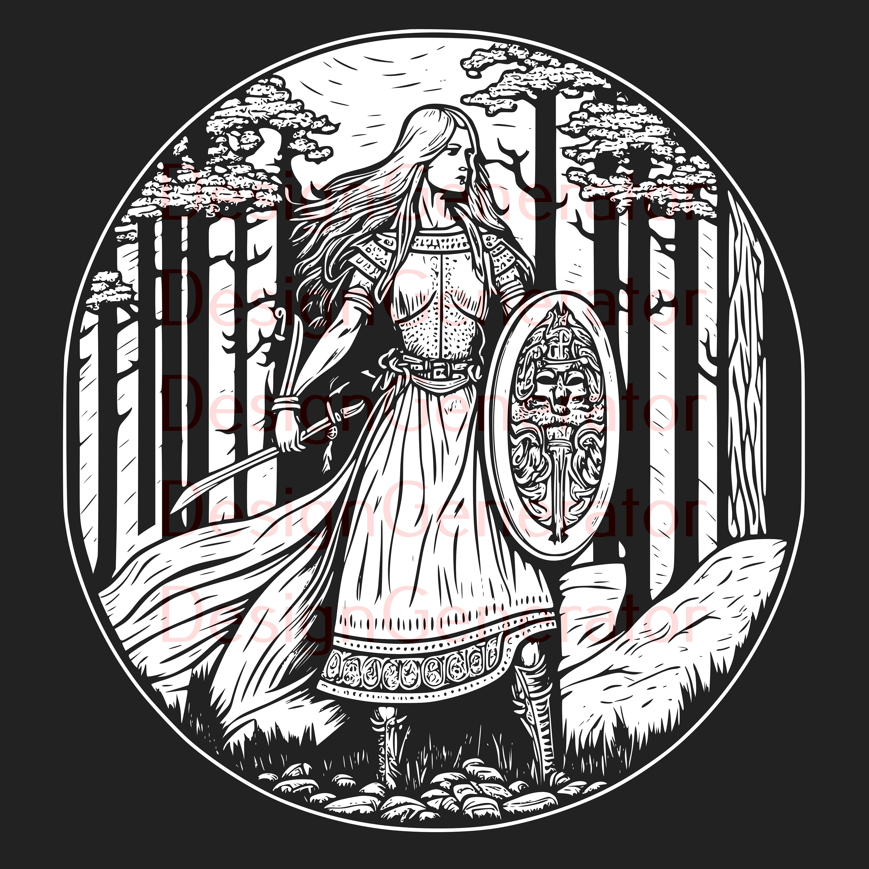 11 Shield Maiden SVG and PNG Bundle – Norse Warrior Woman Digital Files ...