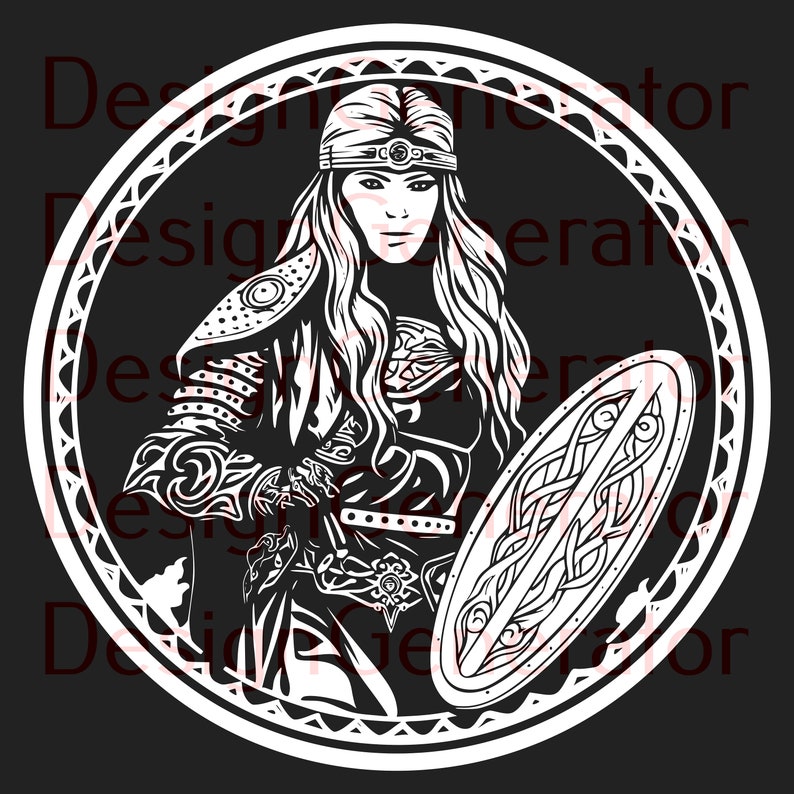 11 Shield Maiden SVG and PNG Bundle – Norse Warrior Woman Digital Files ...