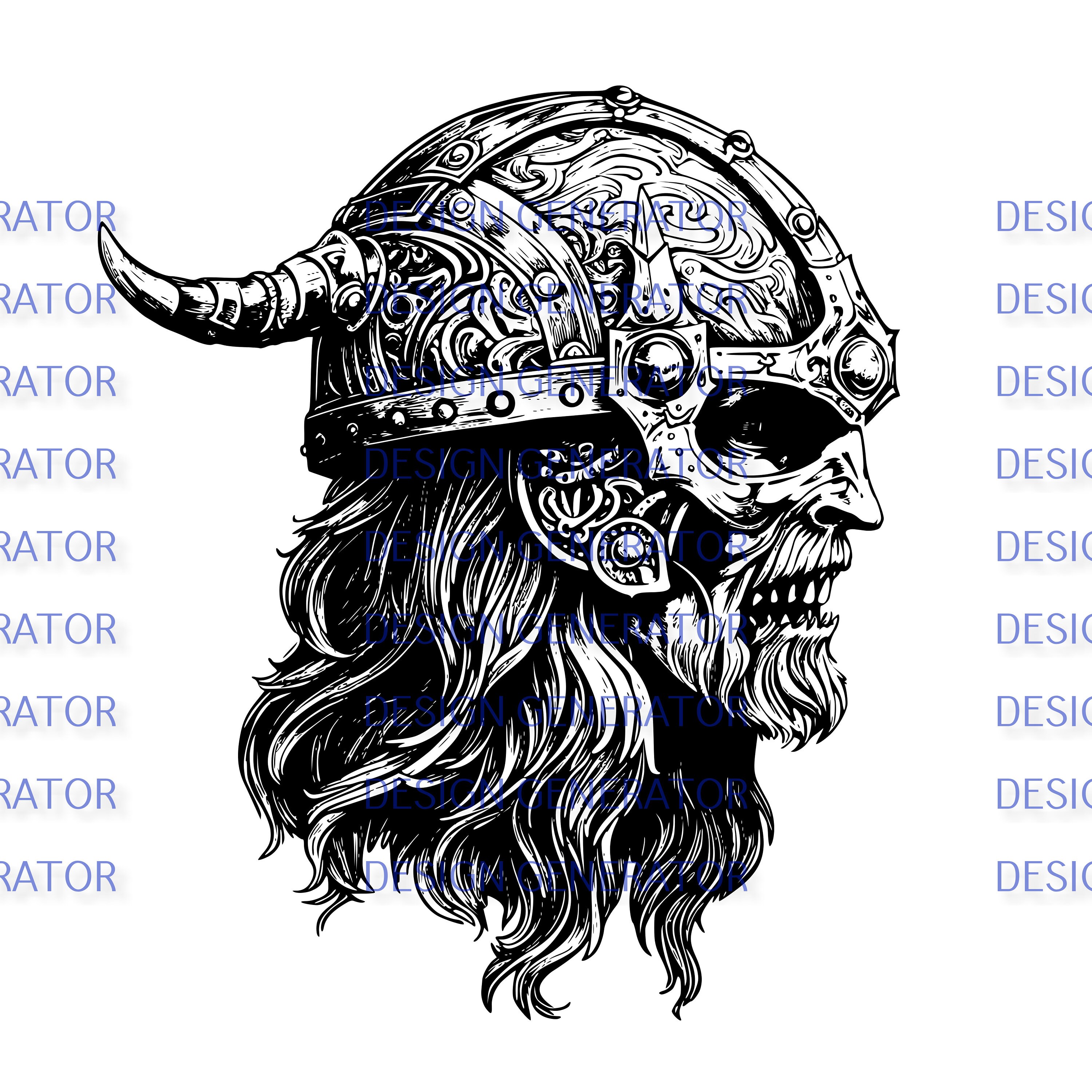 11 Viking Skull SVG and PNG Bundle – Norse Warrior Skull Digital Files ...