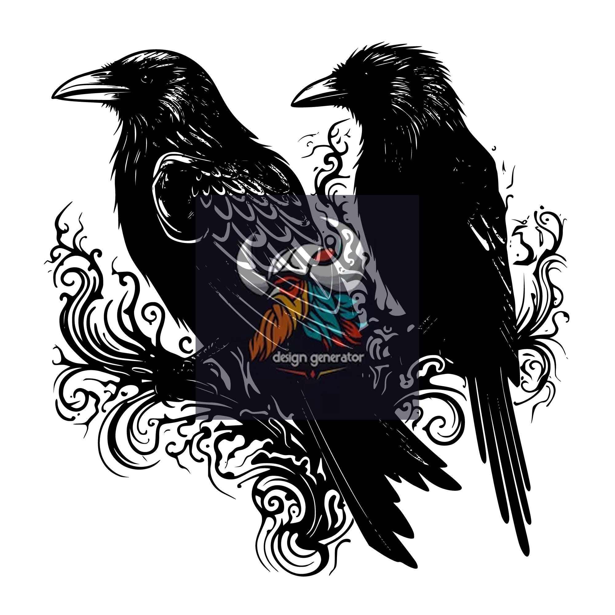 13 Odin's Ravens SVG and PNG Bundle – Hugin and Munin Norse Mythology ...