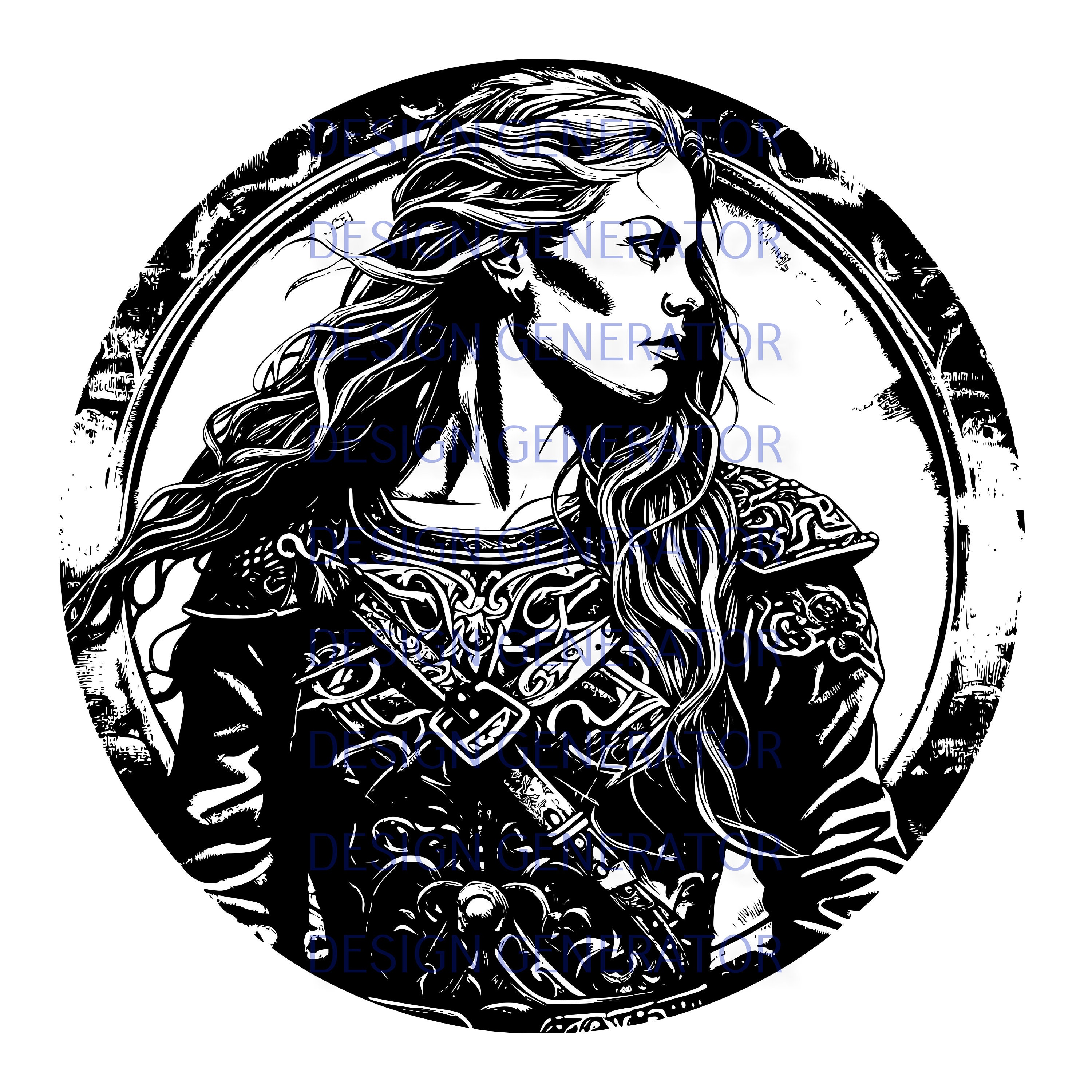 11 Shield Maiden SVG and PNG Bundle – Norse Warrior Woman Digital Files ...