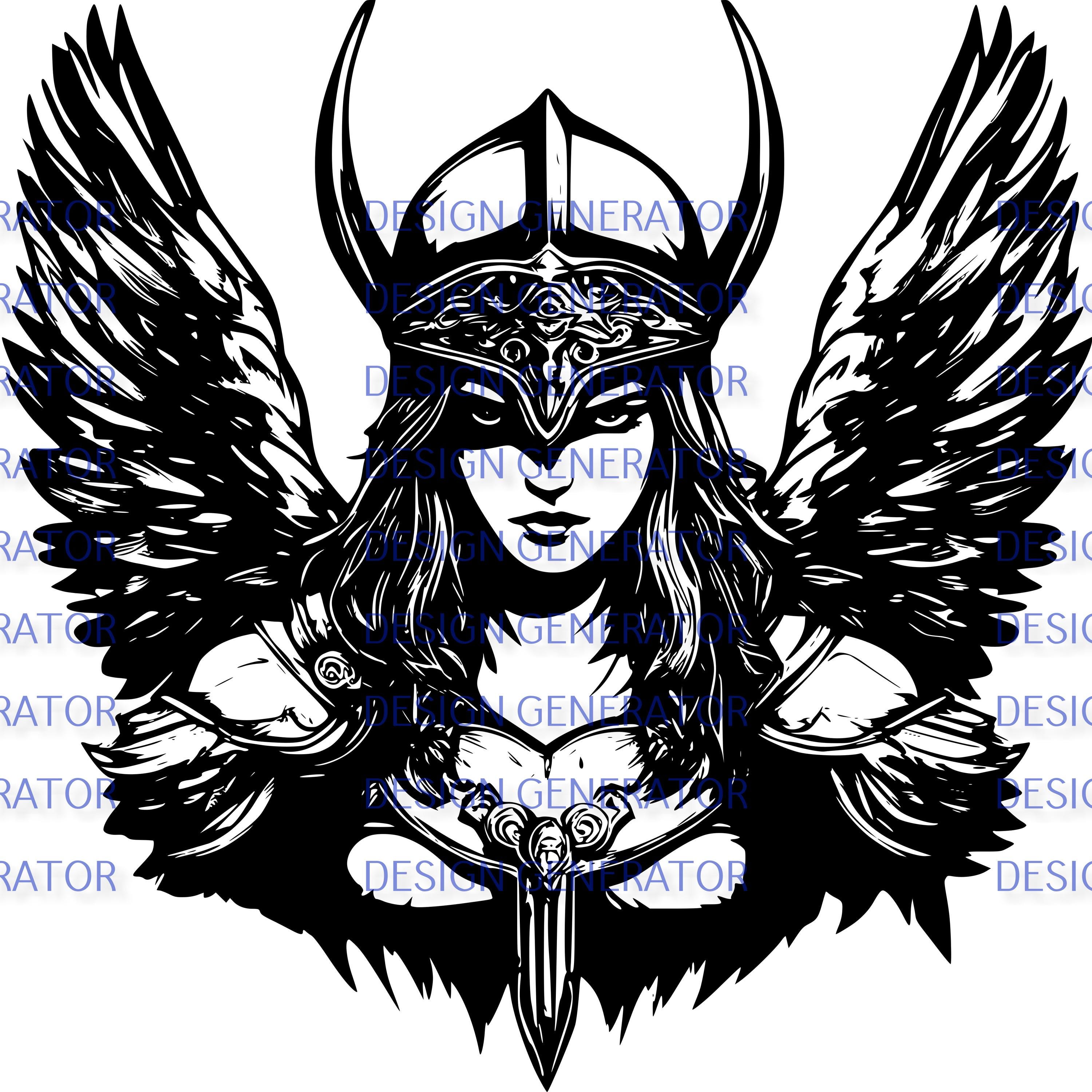 12 Valkyrie SVG and PNG Bundle – Norse Warrior Goddess Digital Files ...