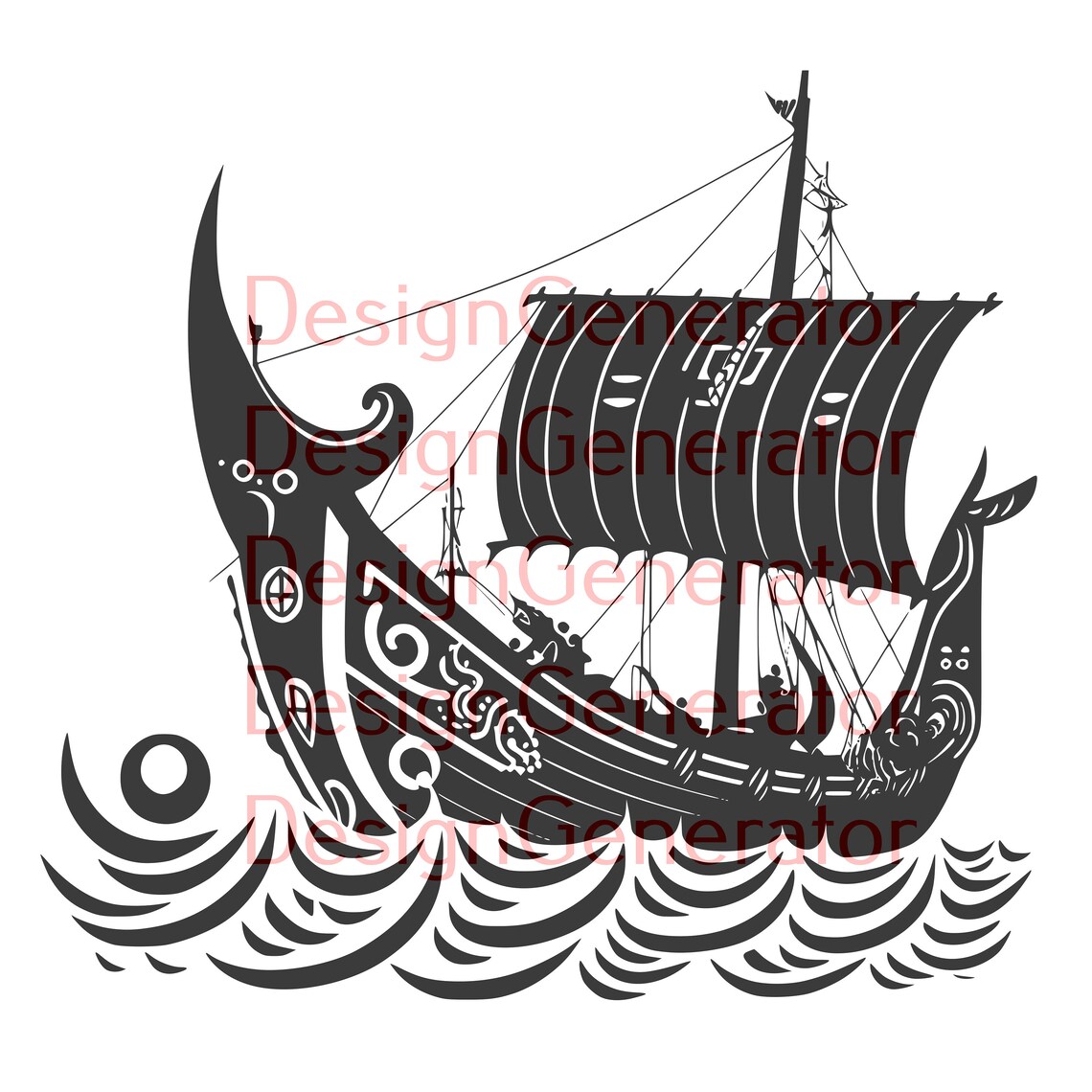 12 Viking Ship SVG and PNG Bundle – Norse Drakkar Longship Digital ...