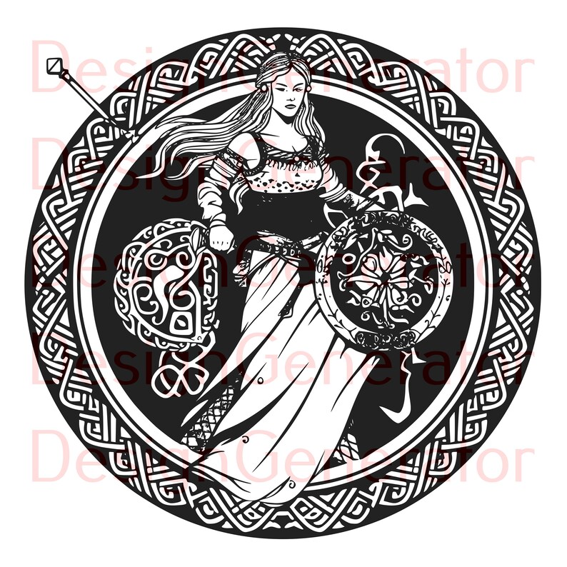 11 Shield Maiden SVG and PNG Bundle – Norse Warrior Woman Digital Files ...