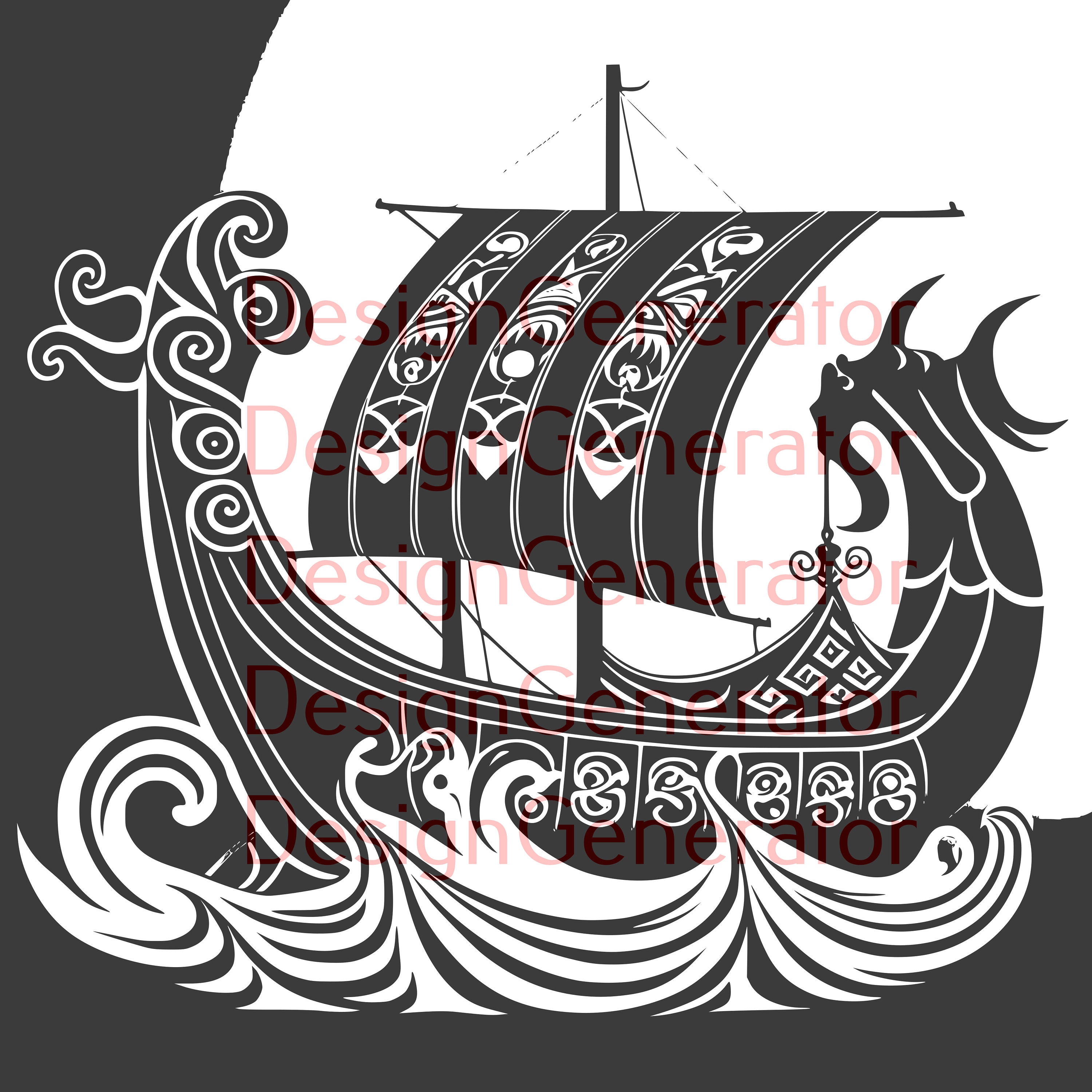 12 Viking Ship SVG and PNG Bundle – Norse Drakkar Longship Digital ...