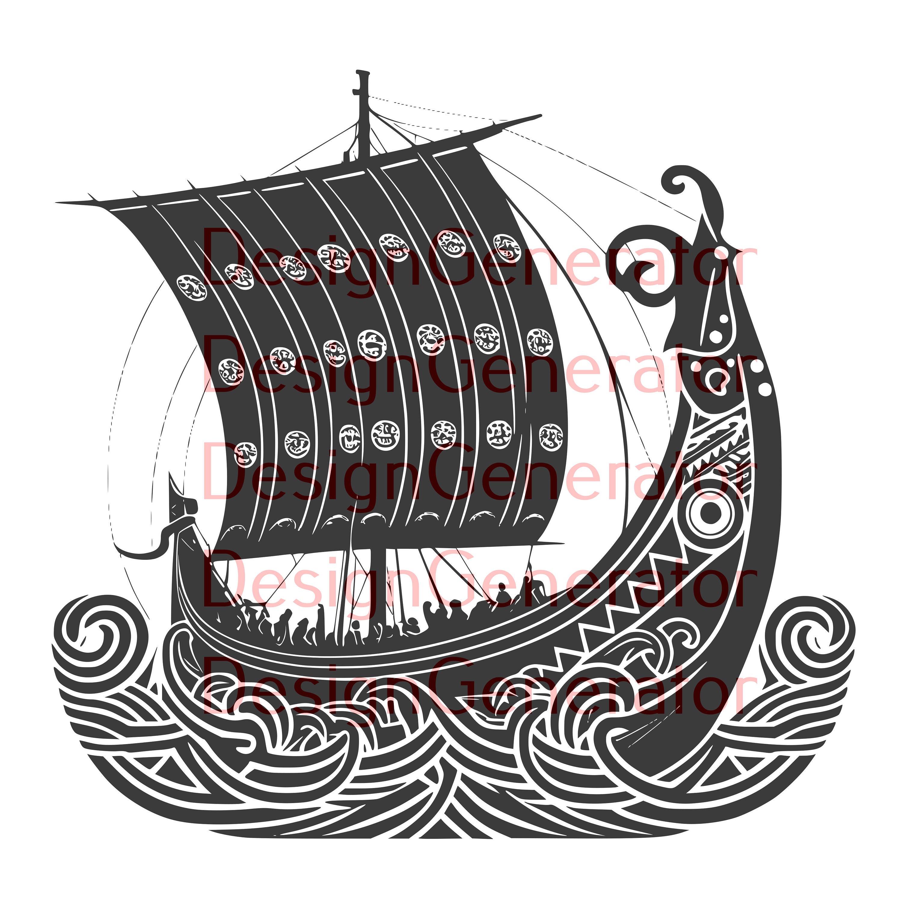12 Viking Ship SVG and PNG Bundle – Norse Drakkar Longship Digital ...