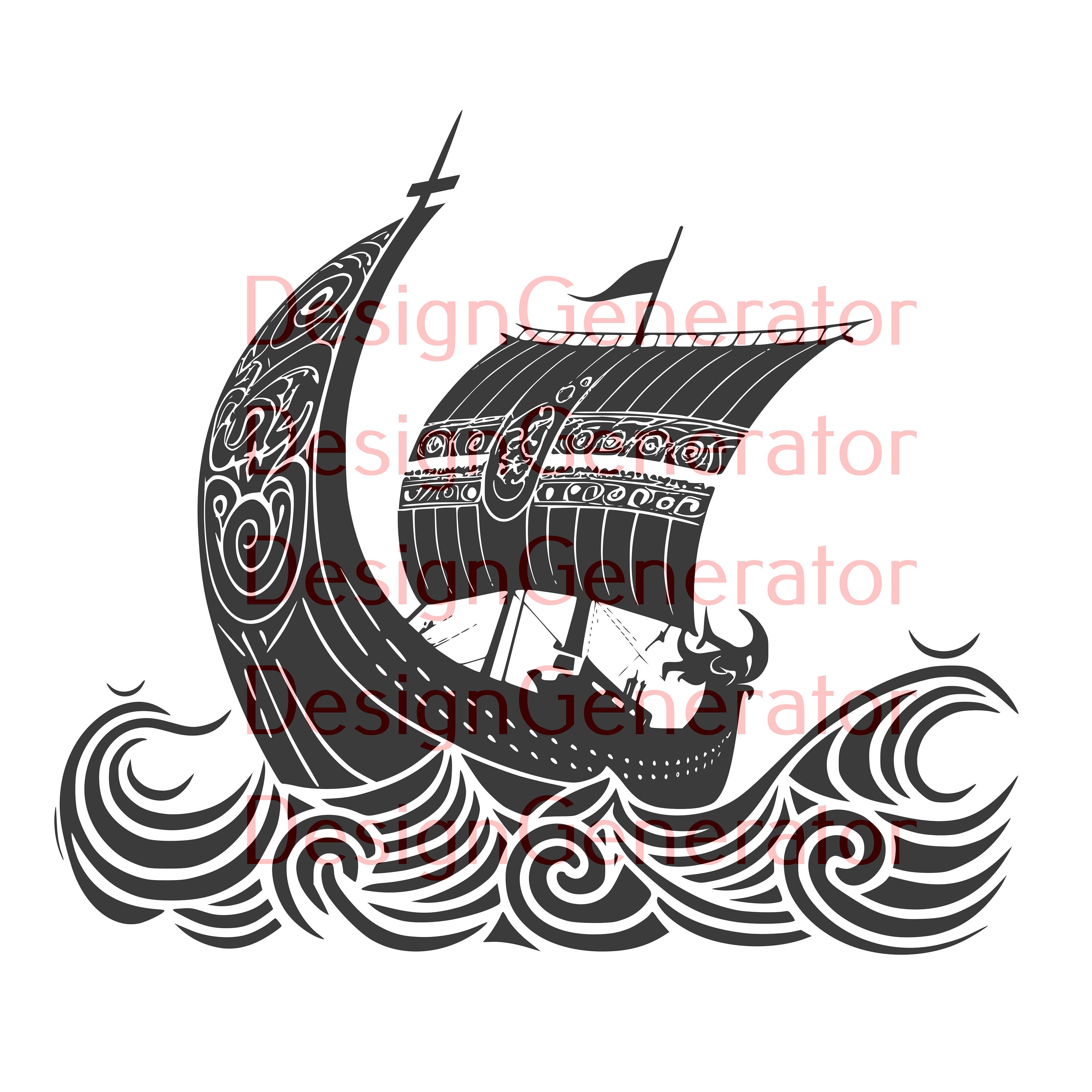 12 Viking Ship SVG and PNG Bundle – Norse Drakkar Longship Digital ...