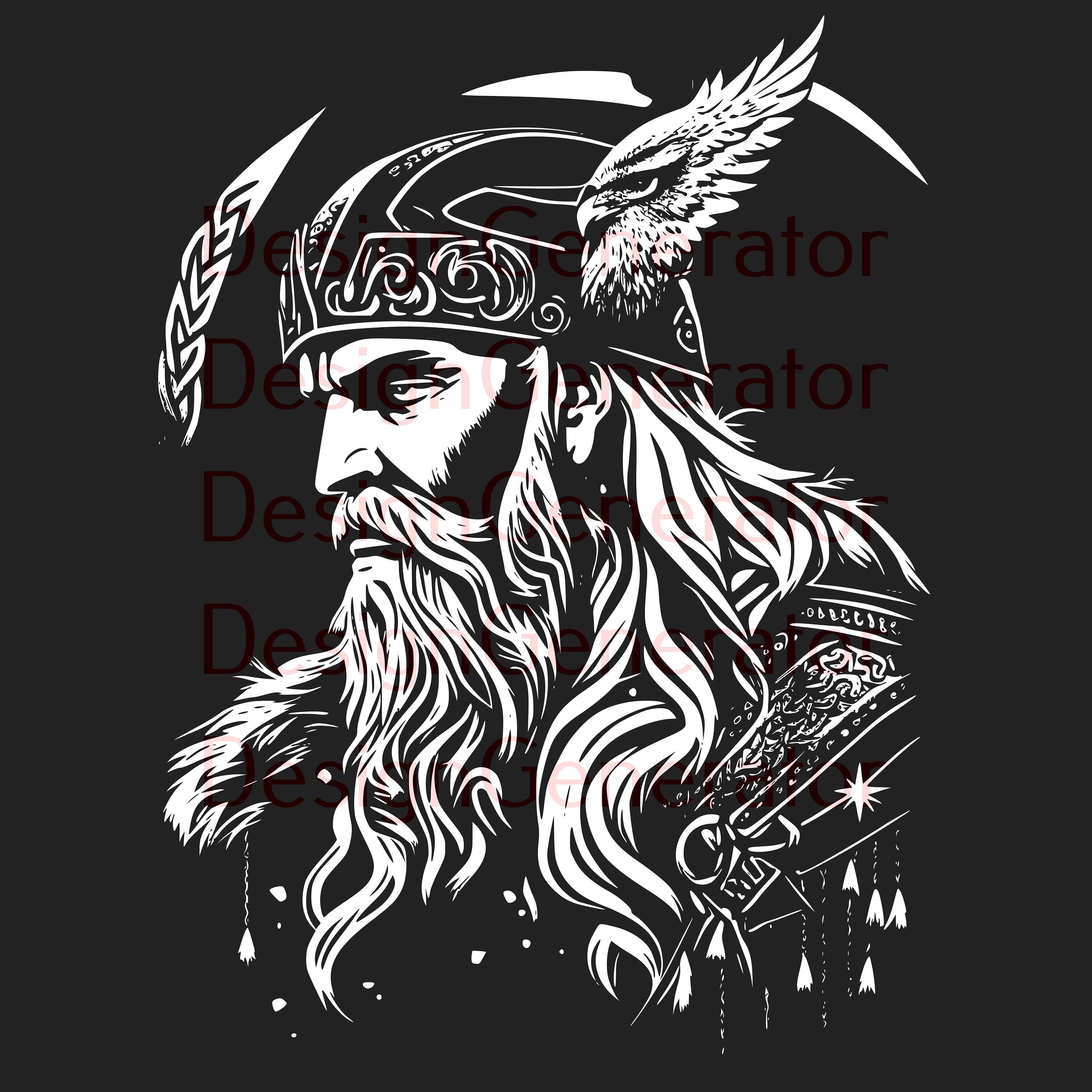 14 Odin SVG and PNG Bundle – Norse God of Wisdom Digital Files for ...