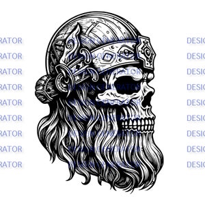 12 Viking Skull SVG and PNG Bundle – Norse Warrior Skull Designs for ...