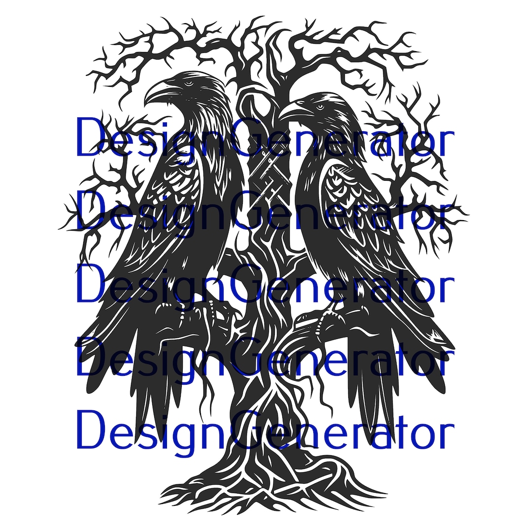 13 Odin's Ravens SVG and PNG Bundle – Hugin and Munin Norse Mythology ...