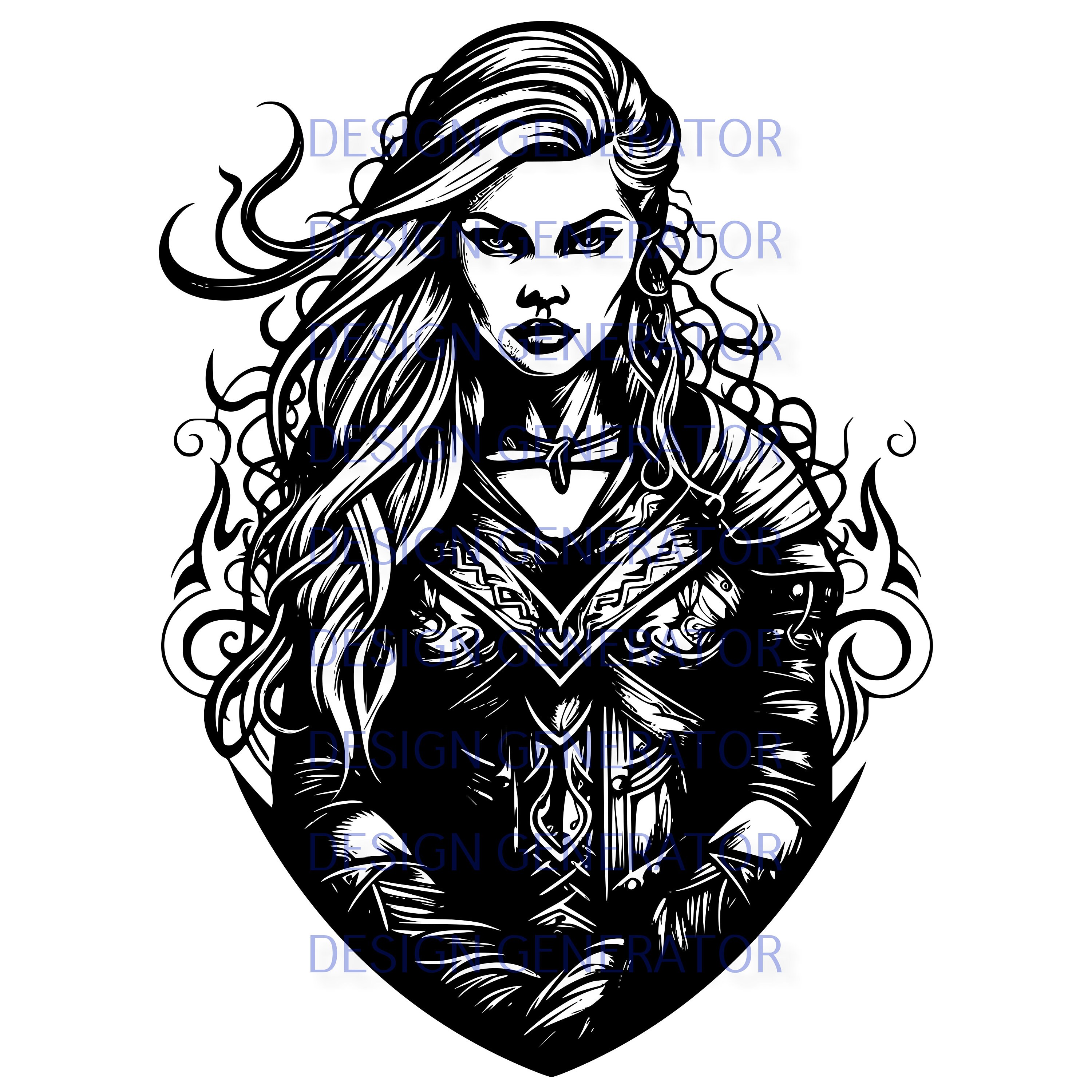 11 Shield Maiden SVG and PNG Bundle – Norse Warrior Woman Digital Files ...