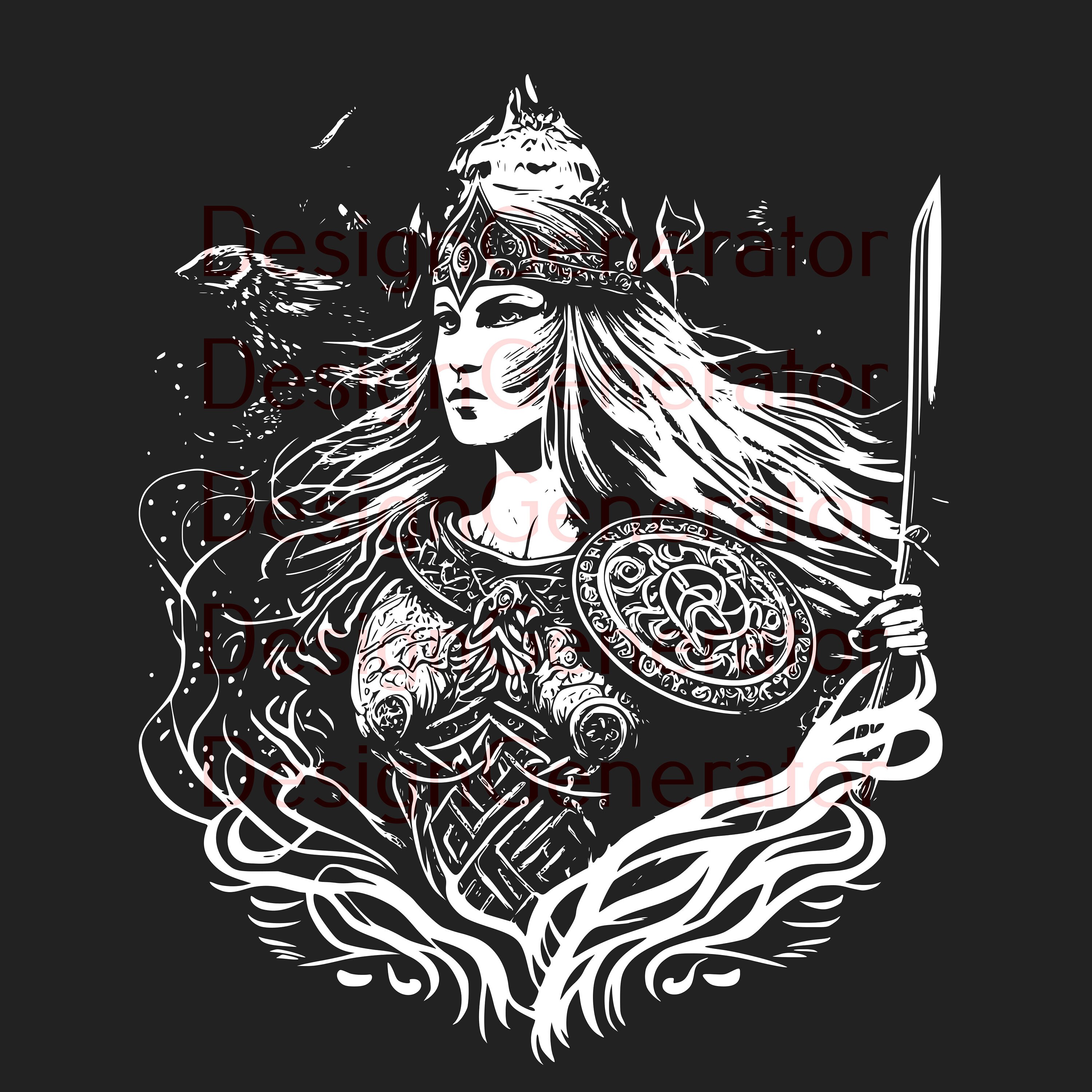 11 Shield Maiden SVG and PNG Bundle – Norse Warrior Woman Digital Files ...