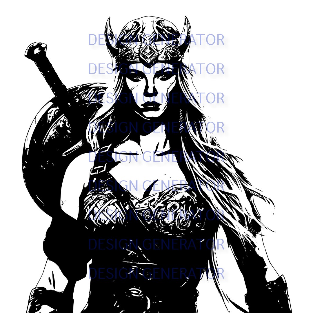 11 Shield Maiden SVG and PNG Bundle – Norse Warrior Woman Digital Files ...