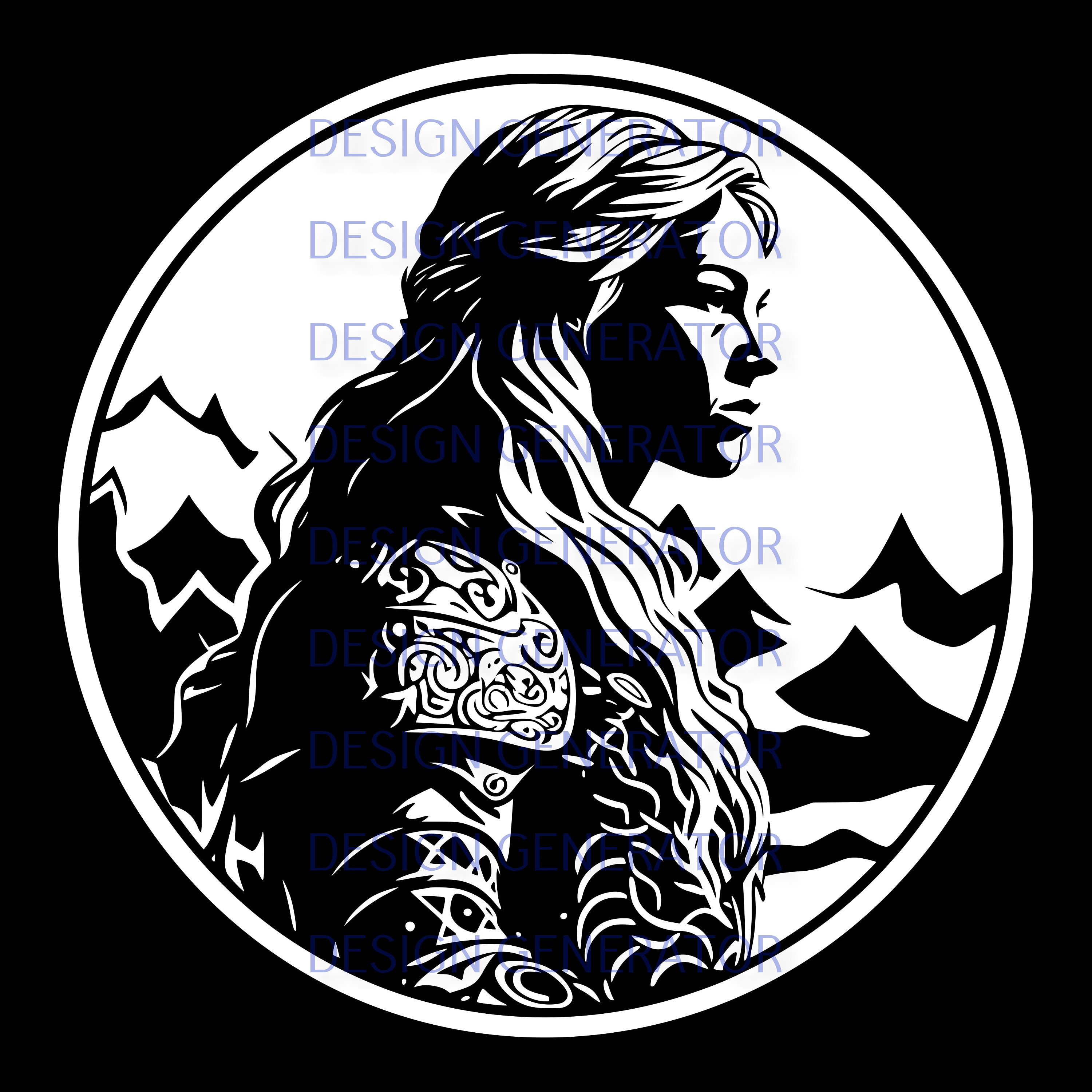 12 Shield Maiden SVG and PNG Bundle – Norse Warrior Woman Digital Files ...