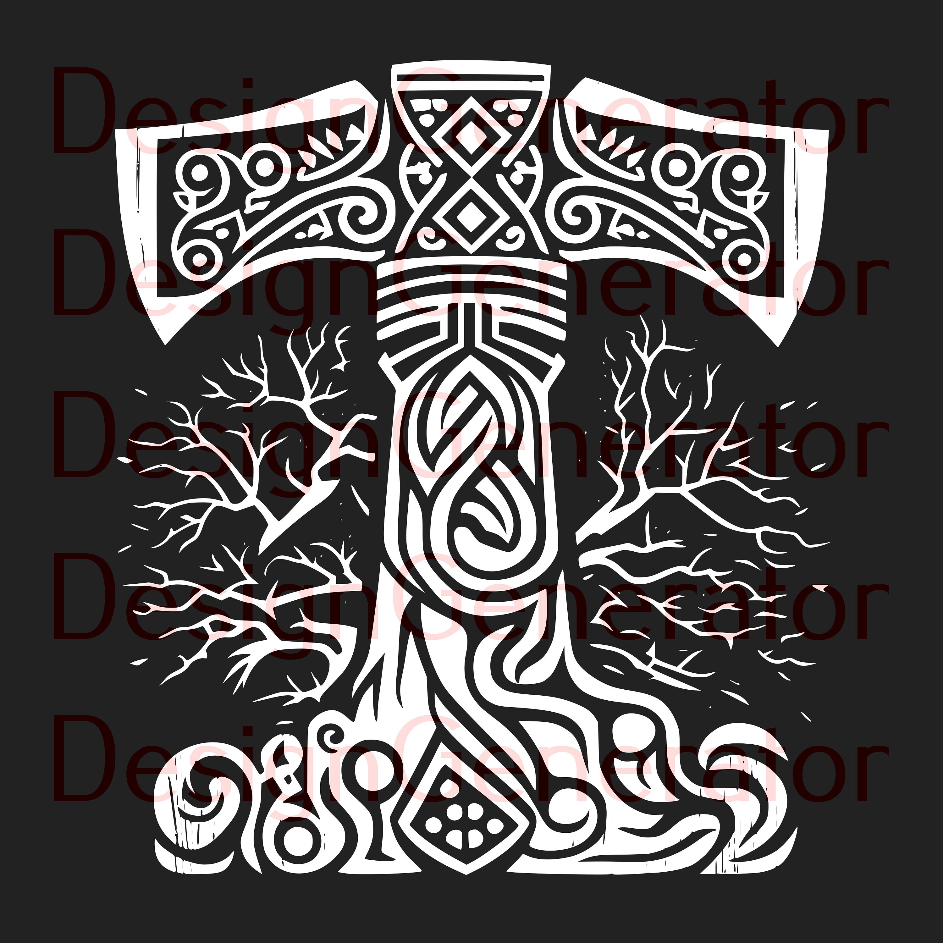 12 Mjolnir SVG and PNG Bundle – Norse Thor's Hammer Digital Files for ...