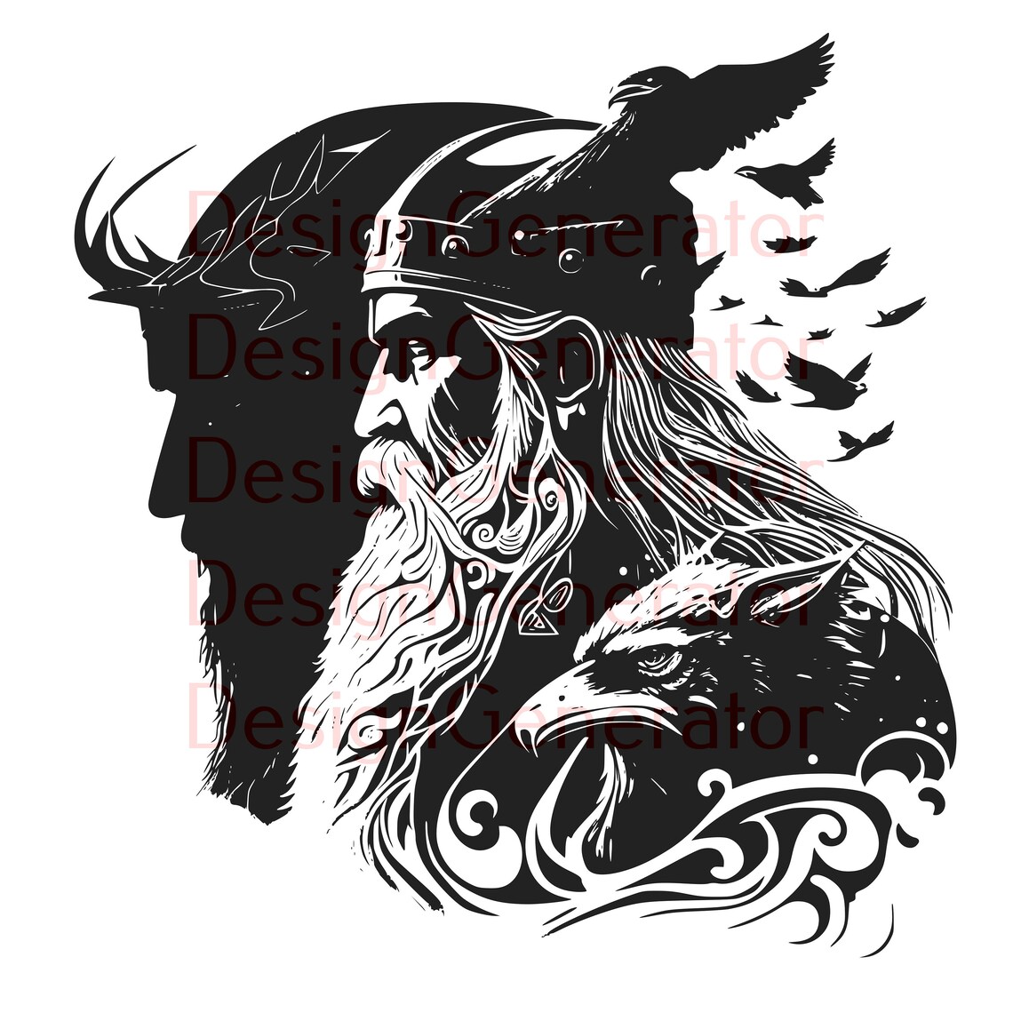 14 Odin SVG and PNG Bundle – Norse God of Wisdom Digital Files for ...