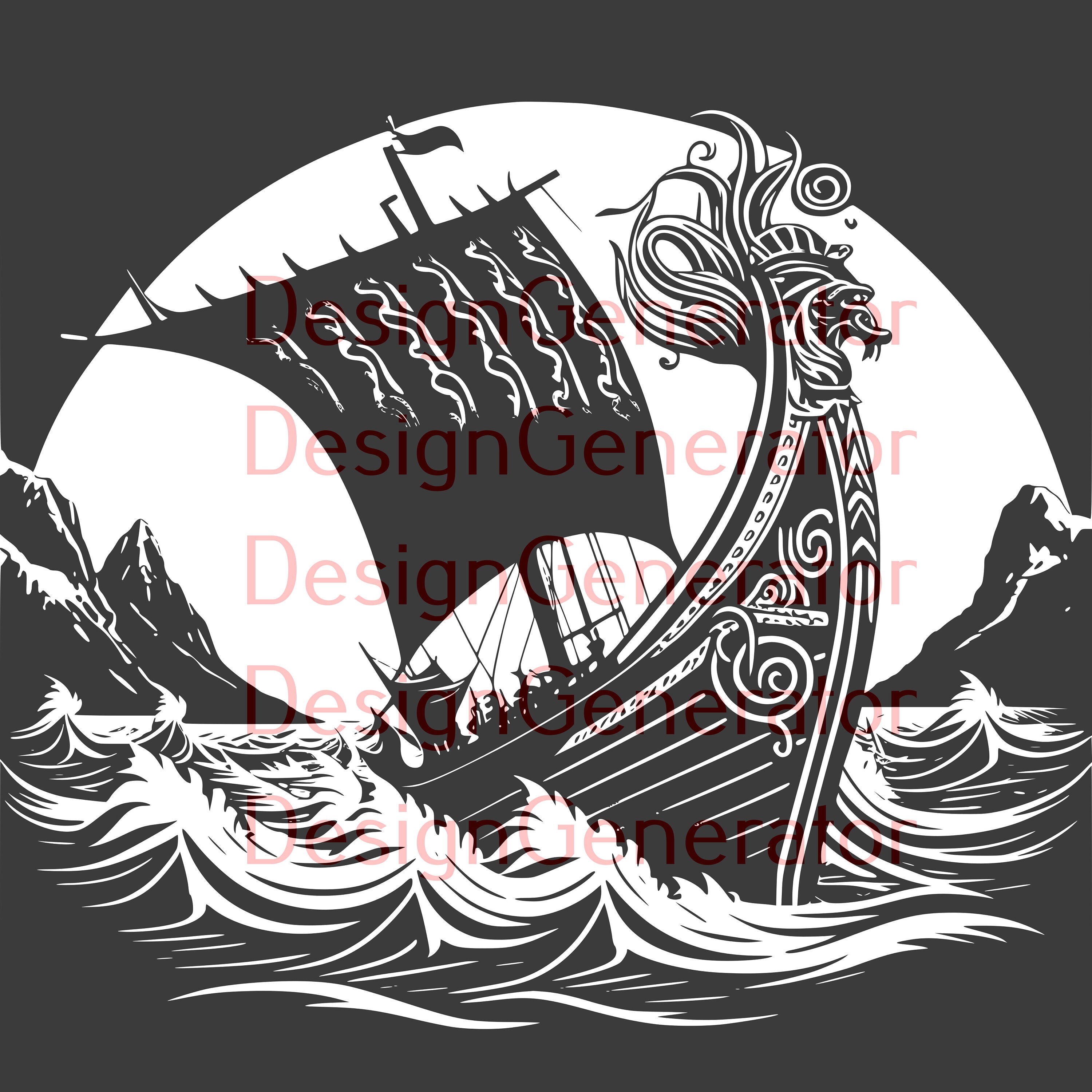 12 Viking Ship SVG and PNG Bundle – Norse Drakkar Longship Digital ...