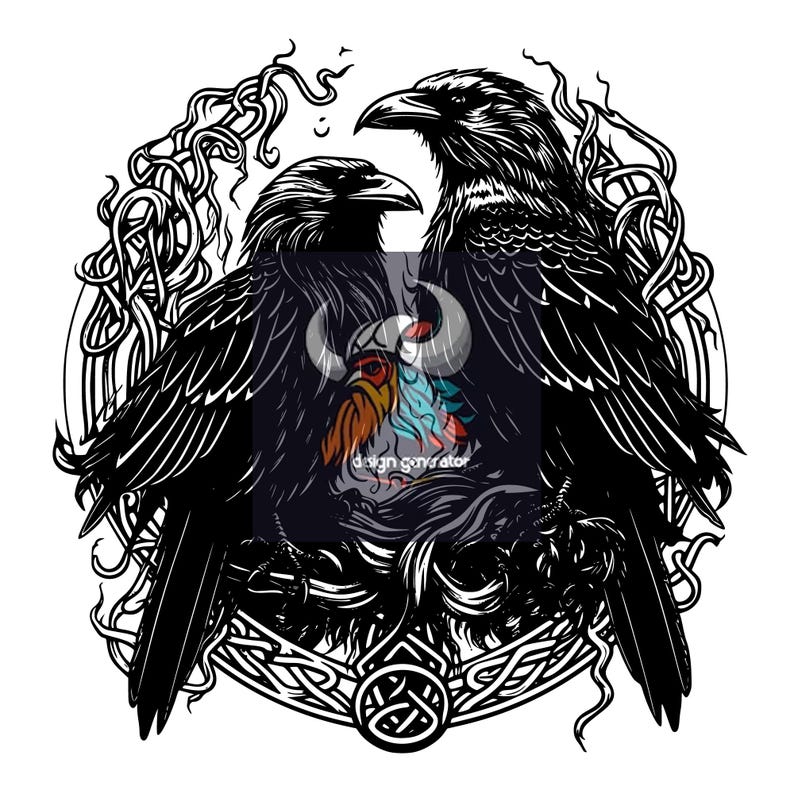 13 Odin's Ravens SVG and PNG Bundle – Hugin and Munin Norse Mythology ...