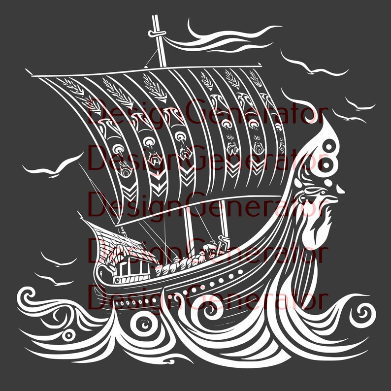 12 Viking Ship SVG and PNG Bundle – Norse Drakkar Longship Digital ...