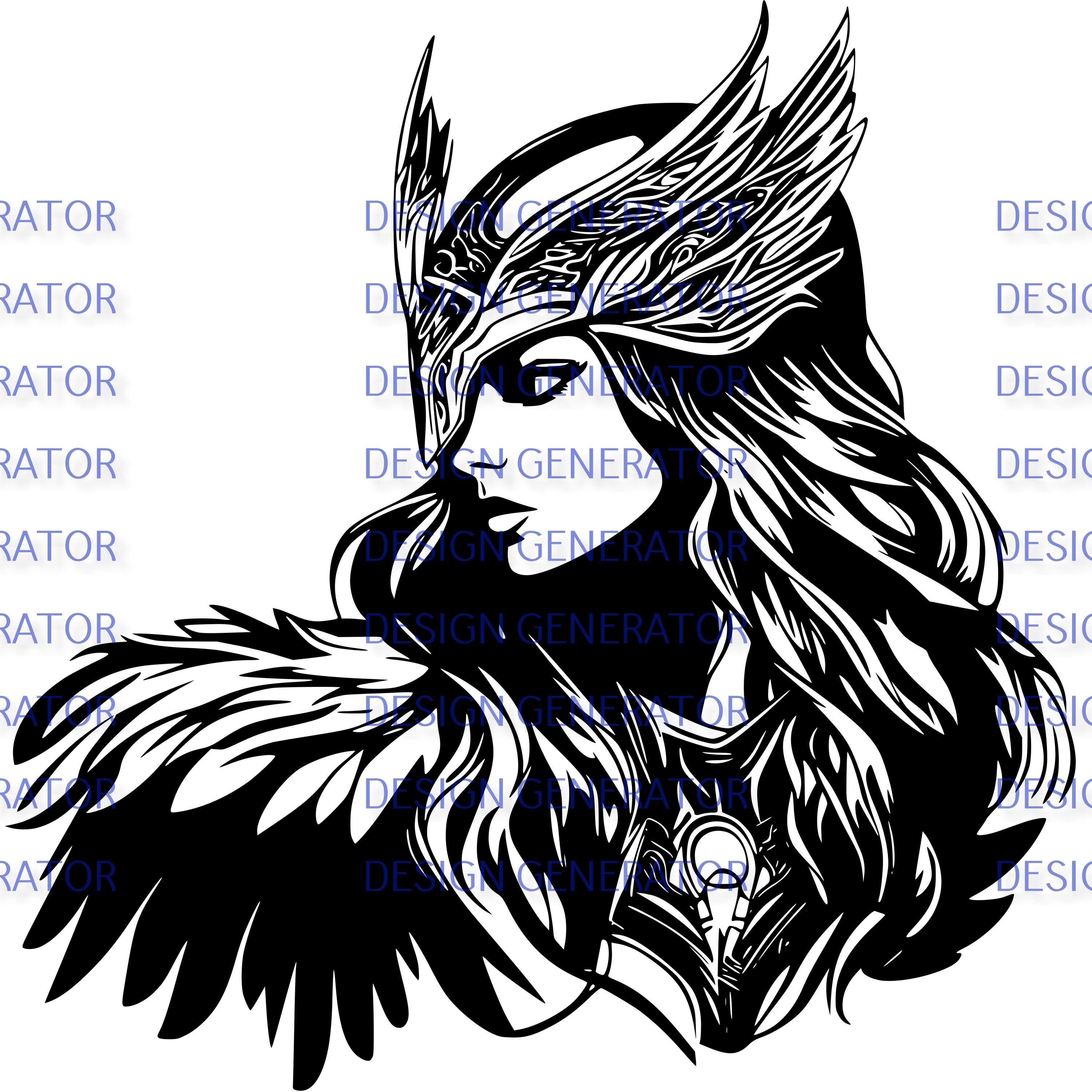 12 Valkyrie SVG and PNG Bundle – Norse Warrior Goddess Digital Files ...