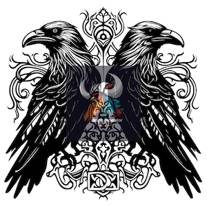 13 Odin's Ravens SVG and PNG Bundle – Hugin and Munin Norse Mythology ...