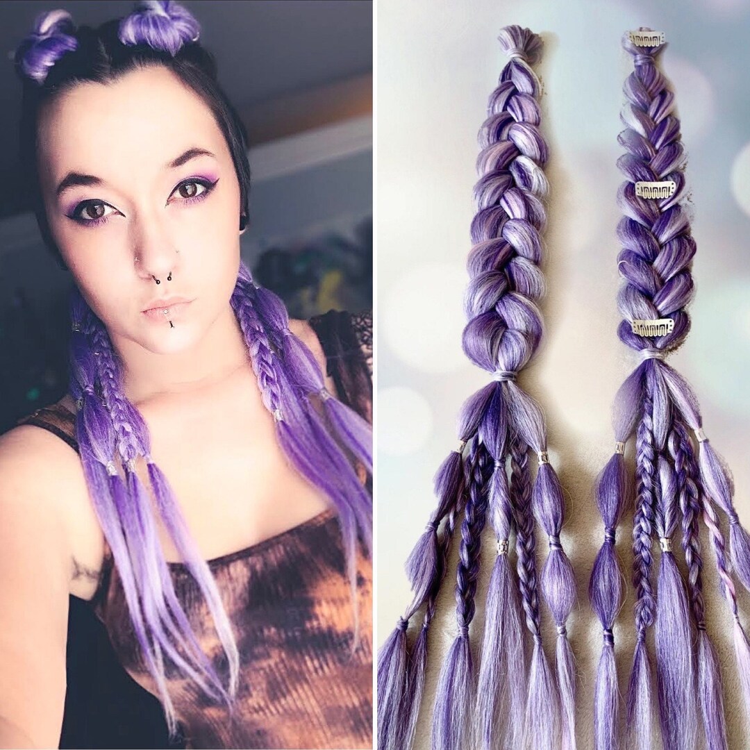 LONGER LENGTH 2x Handmade Festival Style Clip in Braids Extensions With ...
