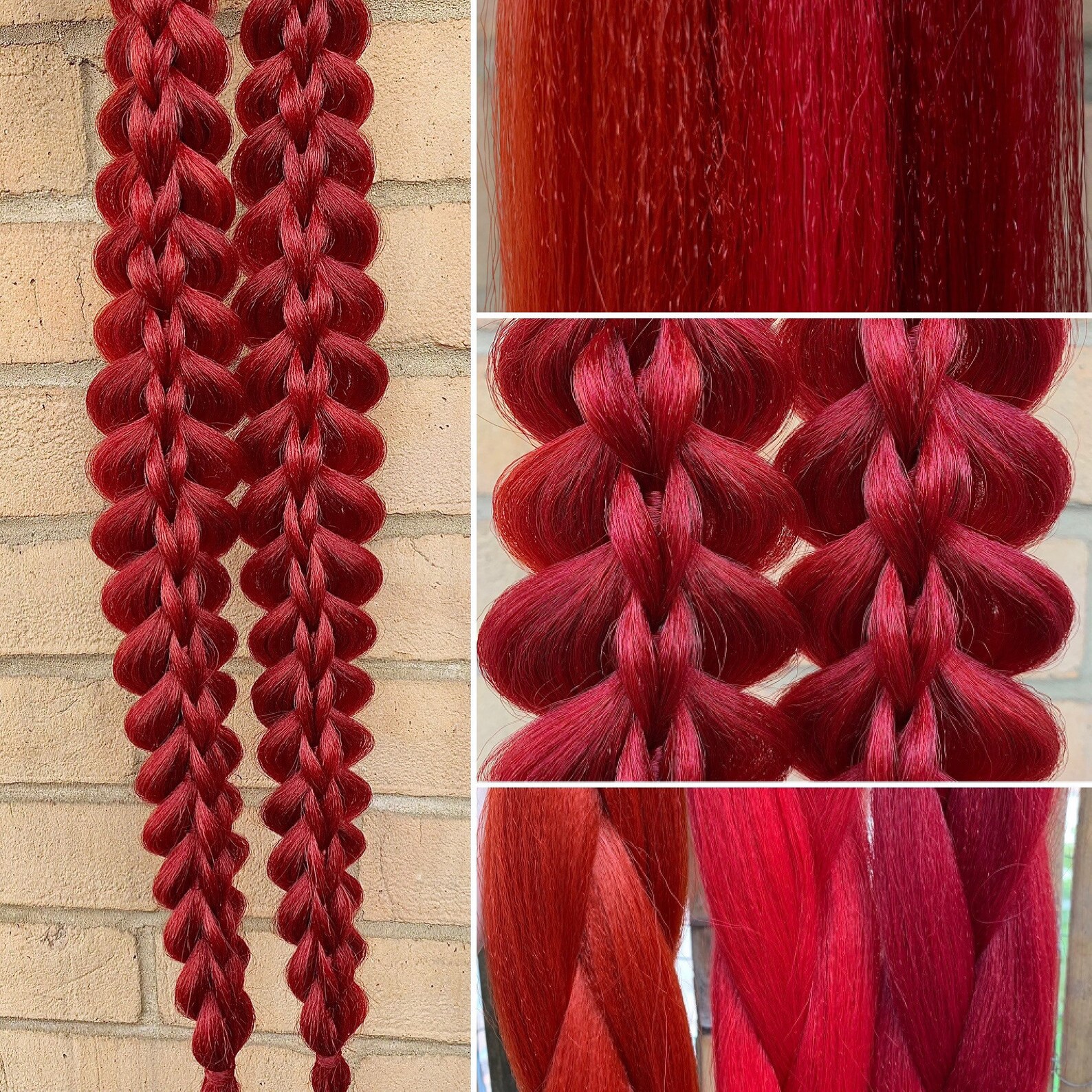 2x Handmade 3D Clip in Braids Extensions 10 FREE Hair Rings - Etsy