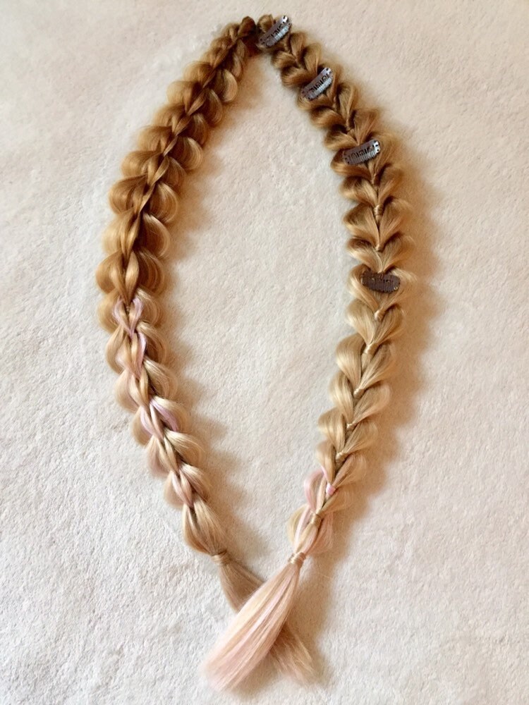 2x Handmade 3D Clip in Braids extensions 10 FREE hair rings | Etsy
