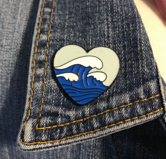 Blue Wave Heart | Etsy