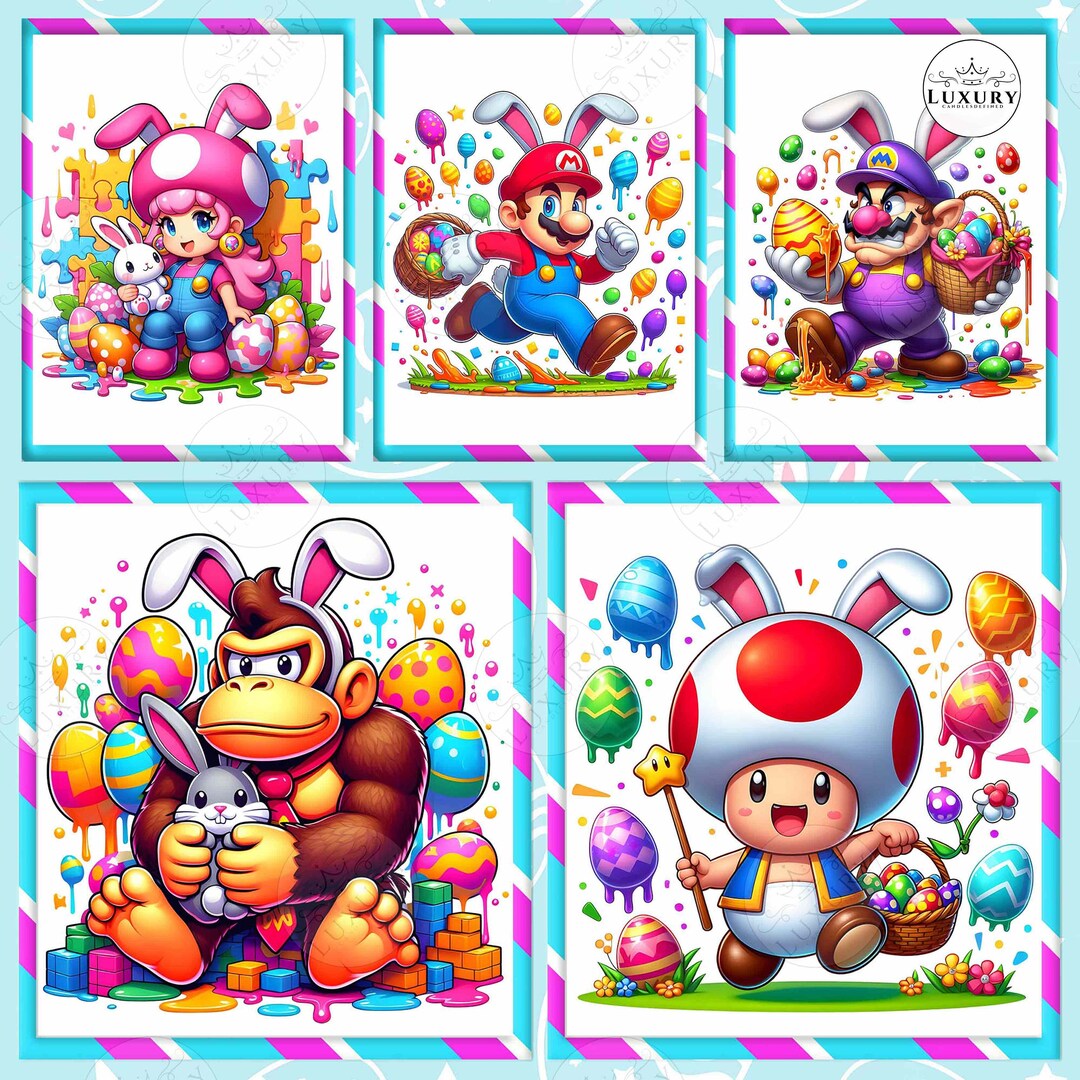 10 Chibi Easter Cartoon PNG Bundle, Happy Easter Day Png, Funny Easter ...