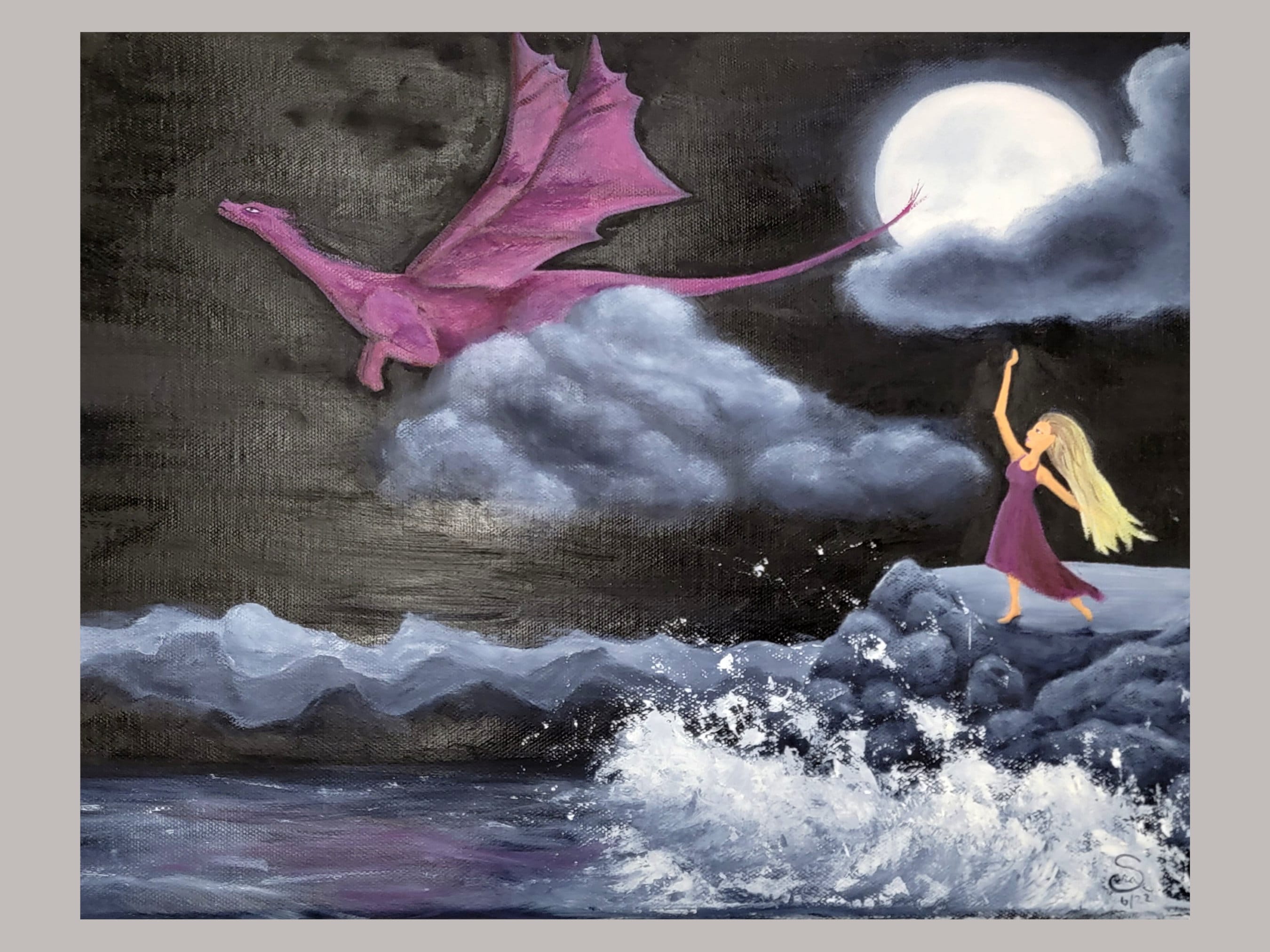 Release the Dragon original Oil Painting - Etsy