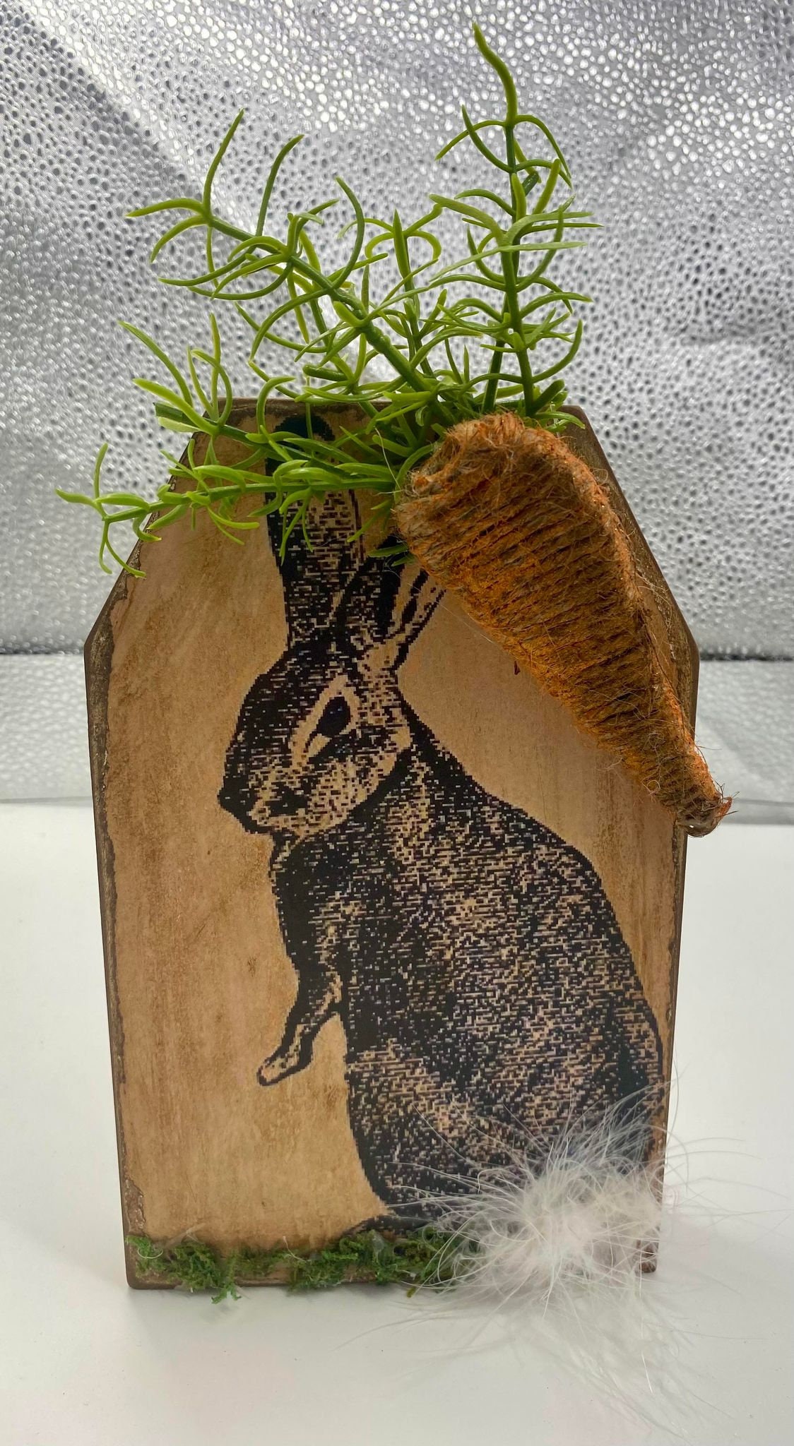 Primitive Rabbit Bunny Shelf Sitter Easter Handmade New Olde Crow OOAK ...