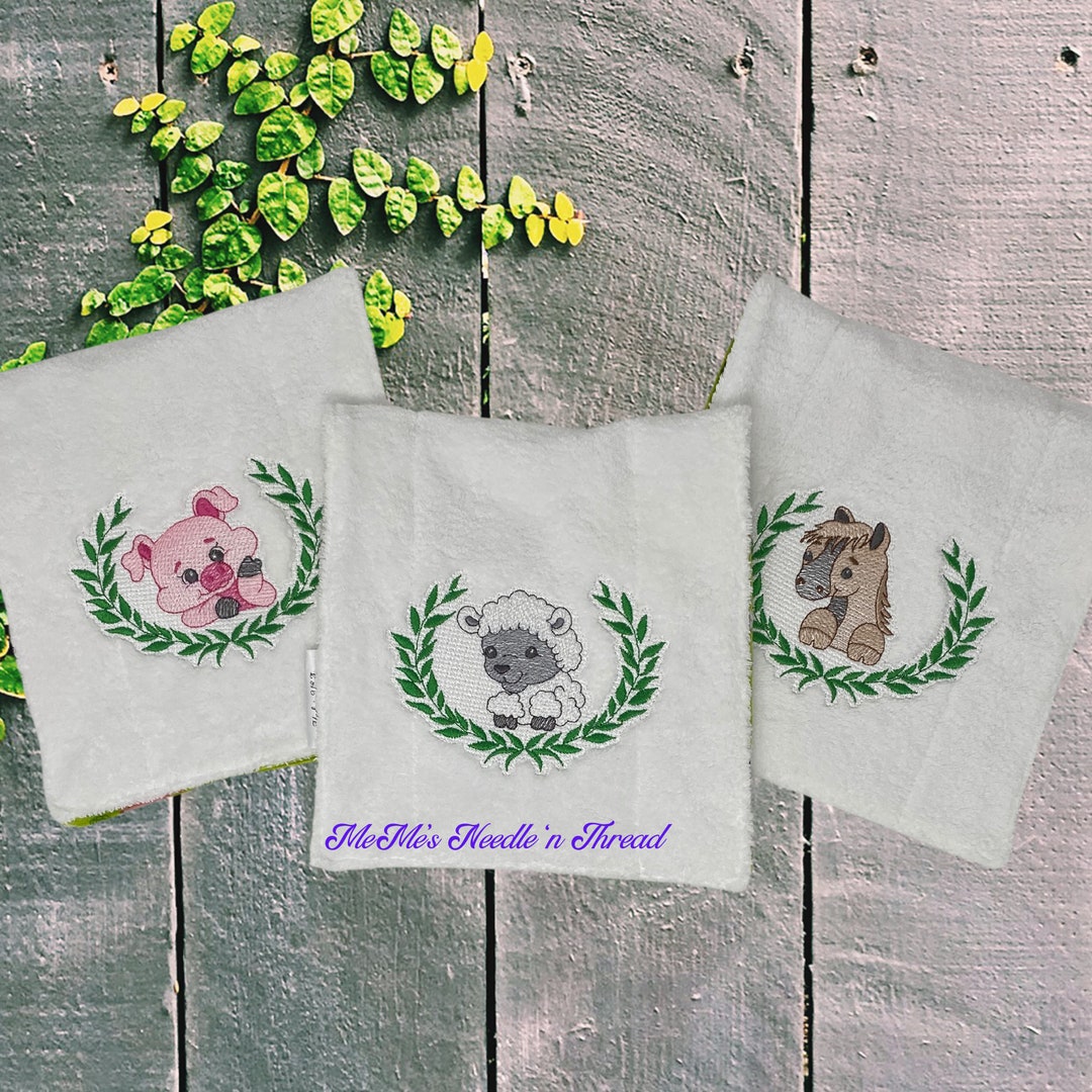 Farm Animal Burp Cloths, Horse, Sheep, Pig, Can Be Personalized, Baby ...