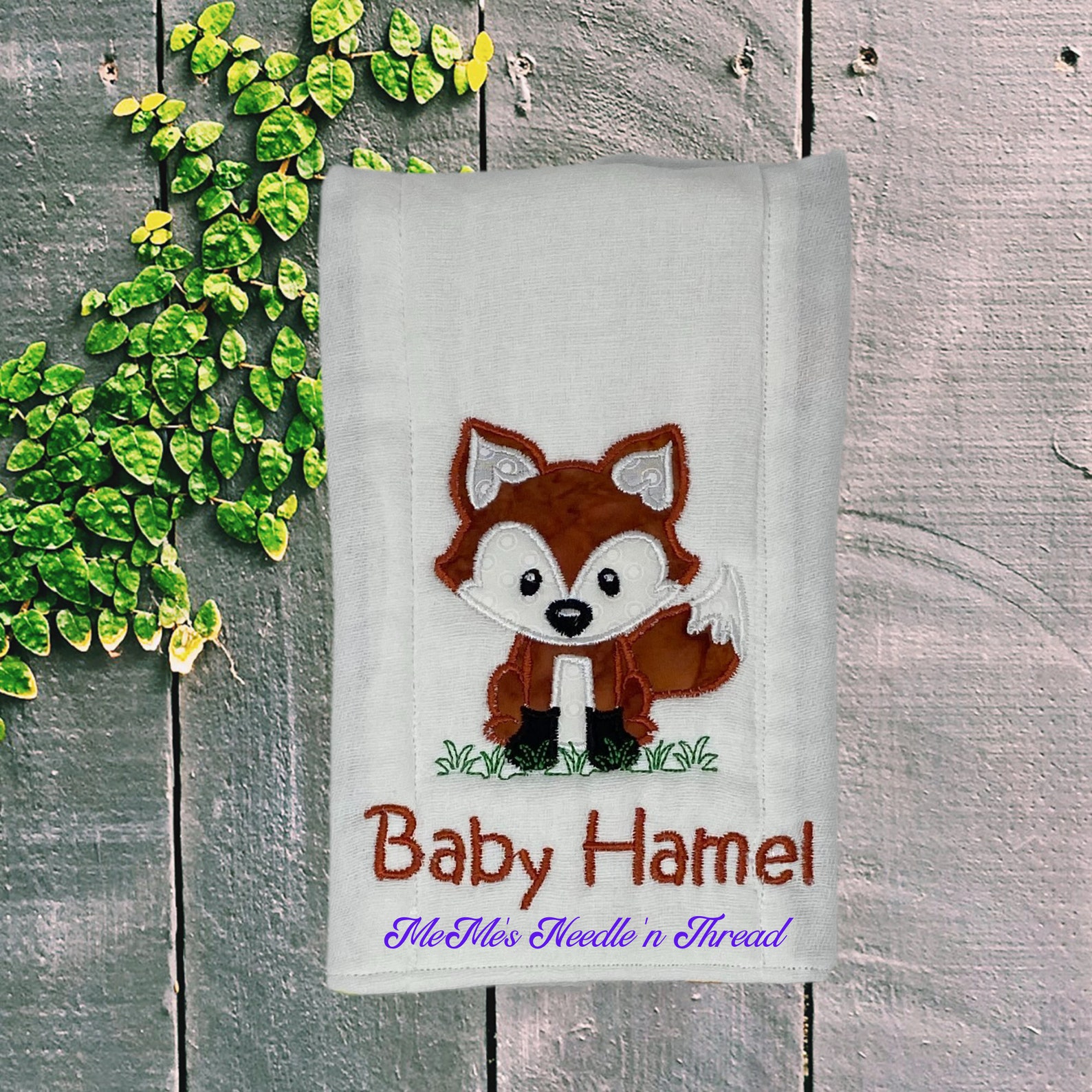 Woodland Animal Burp Cloths Fox Raccoon Deer Personalized - Etsy